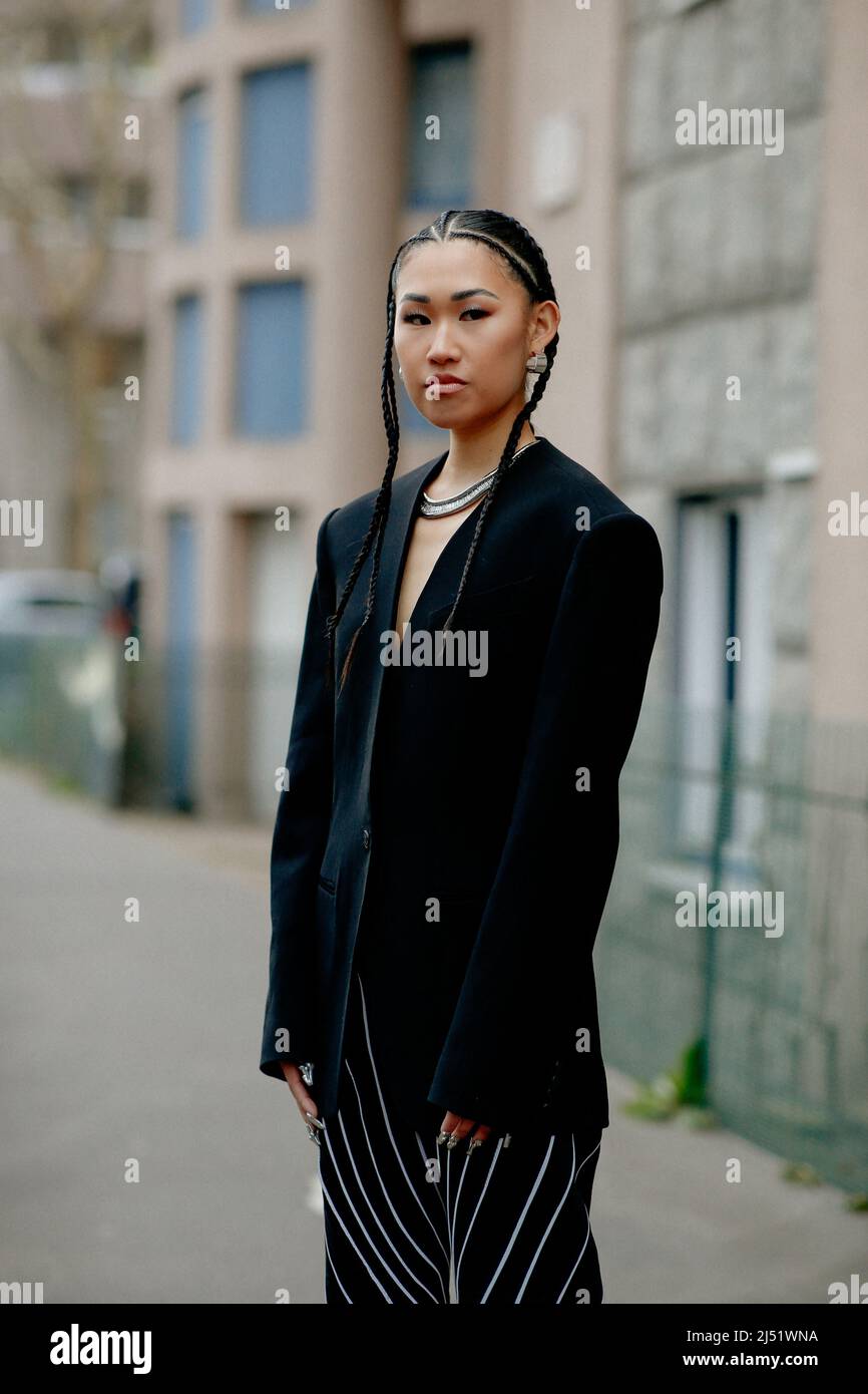 Street style, Jaime Xie arriving at Ludovic de Saint Sernin Fall-Winter ...