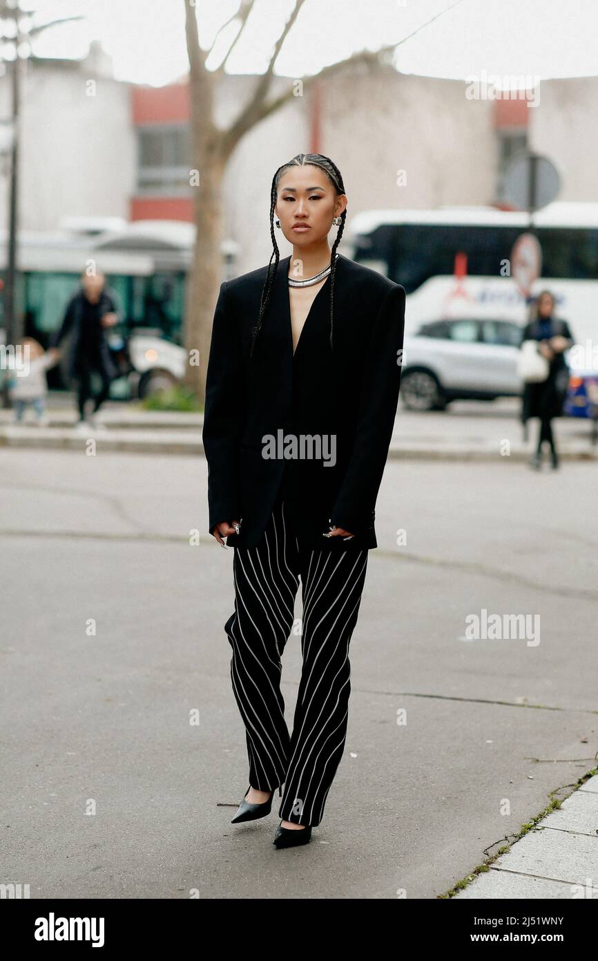 Street style, Jaime Xie arriving at Ludovic de Saint Sernin Fall-Winter ...