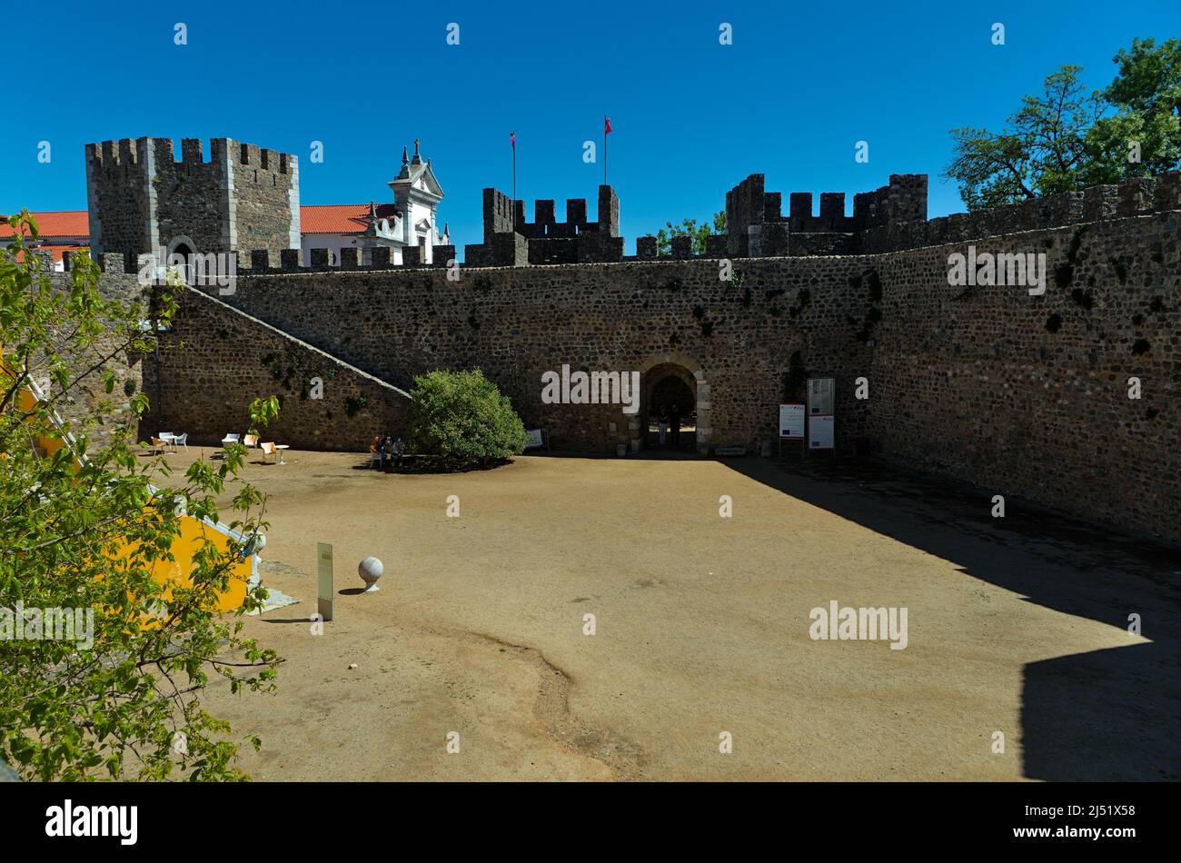 Travel scene in the Medieval Castle of Beja. Alentejo, Portugal Stock ...