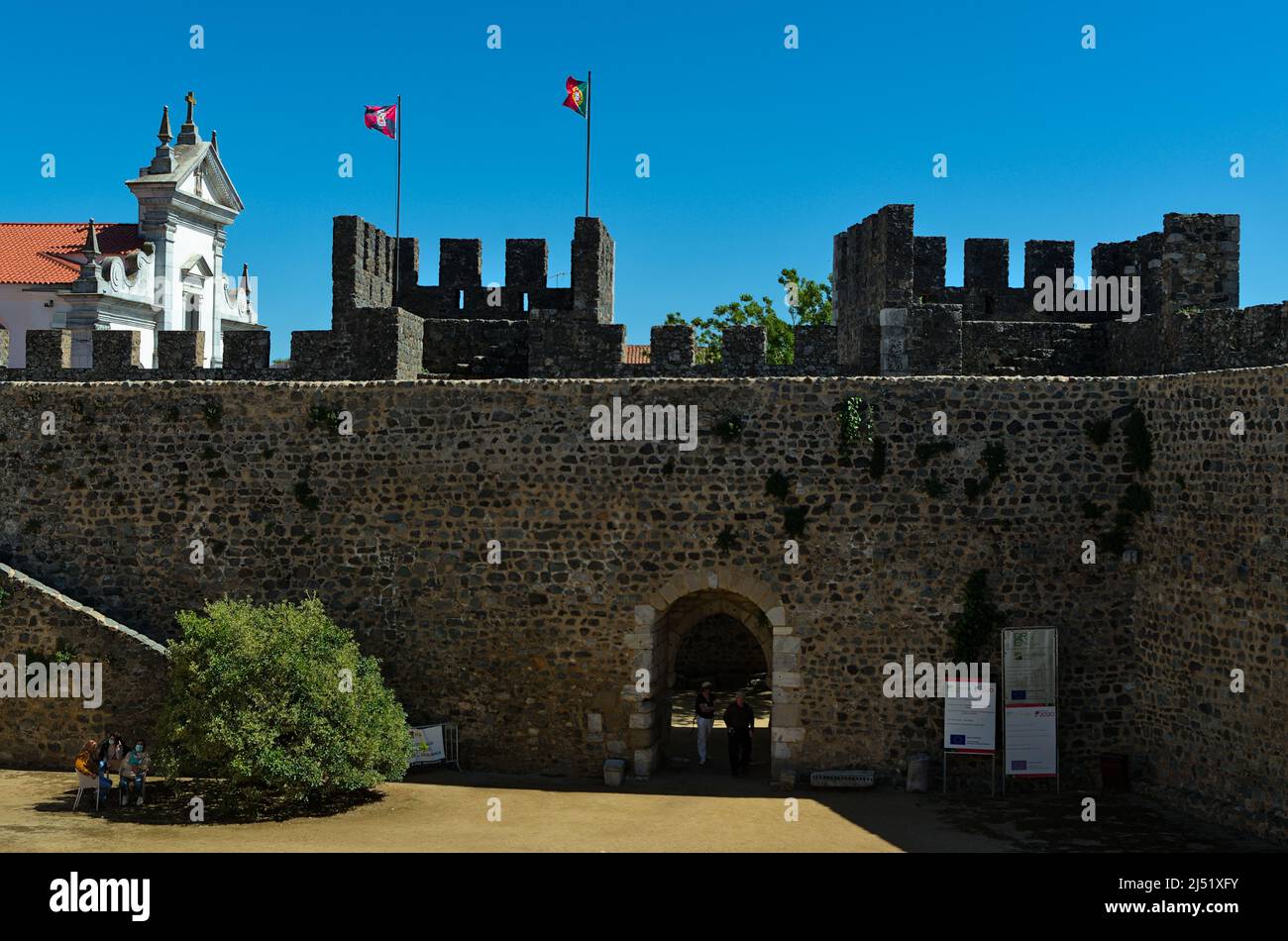 Travel scene in the Medieval Castle of Beja. Alentejo, Portugal Stock ...