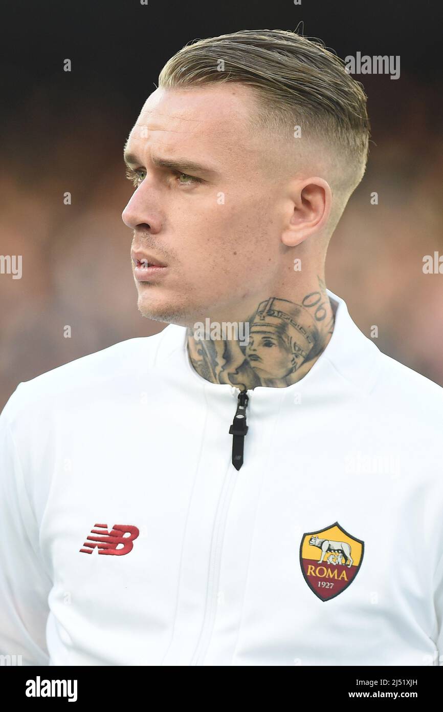Rick Karsdorp of AS Roma during the Serie A match between SSC Napoli ...