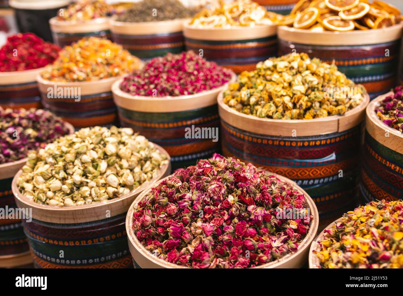 Various turkish floral fruit tea for sale at Grand Bazaar, Istanbul ...