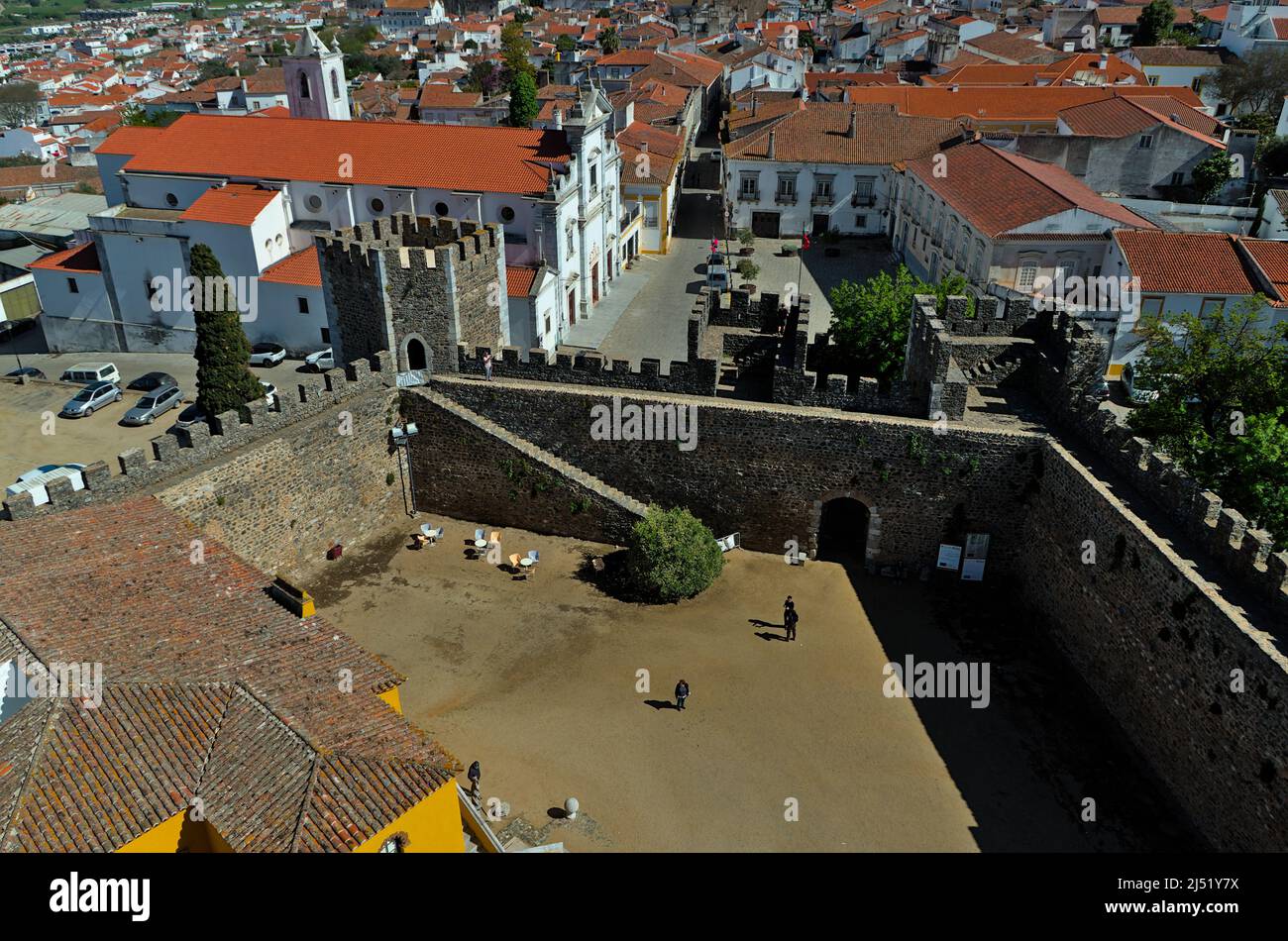 Travel scene in the Medieval Castle of Beja. Alentejo, Portugal Stock ...