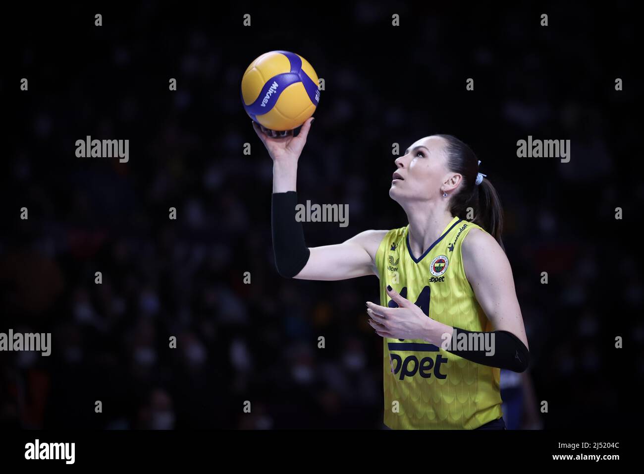 ANKARA, TURKEY - DECEMBER 18, 2021: Eda Erdem Dundar in Fenerbahce Opet ...