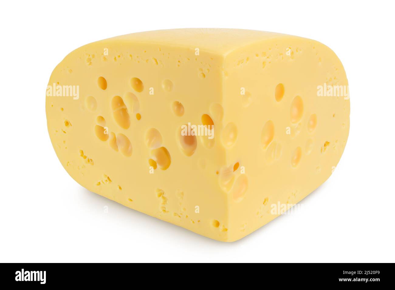 piece of cheese isolated on white background with clipping path and ...