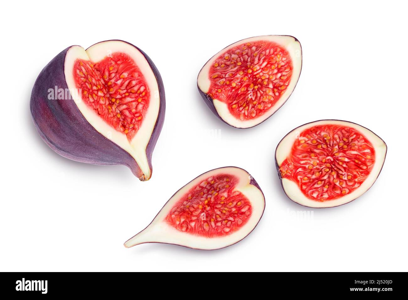 fig fruits isolated on white background with clipping path. Top view ...