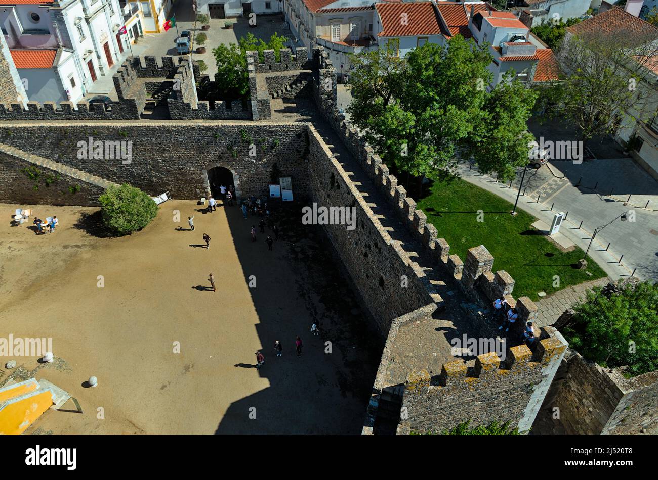 Travel scene in the Medieval Castle of Beja. Alentejo, Portugal Stock ...