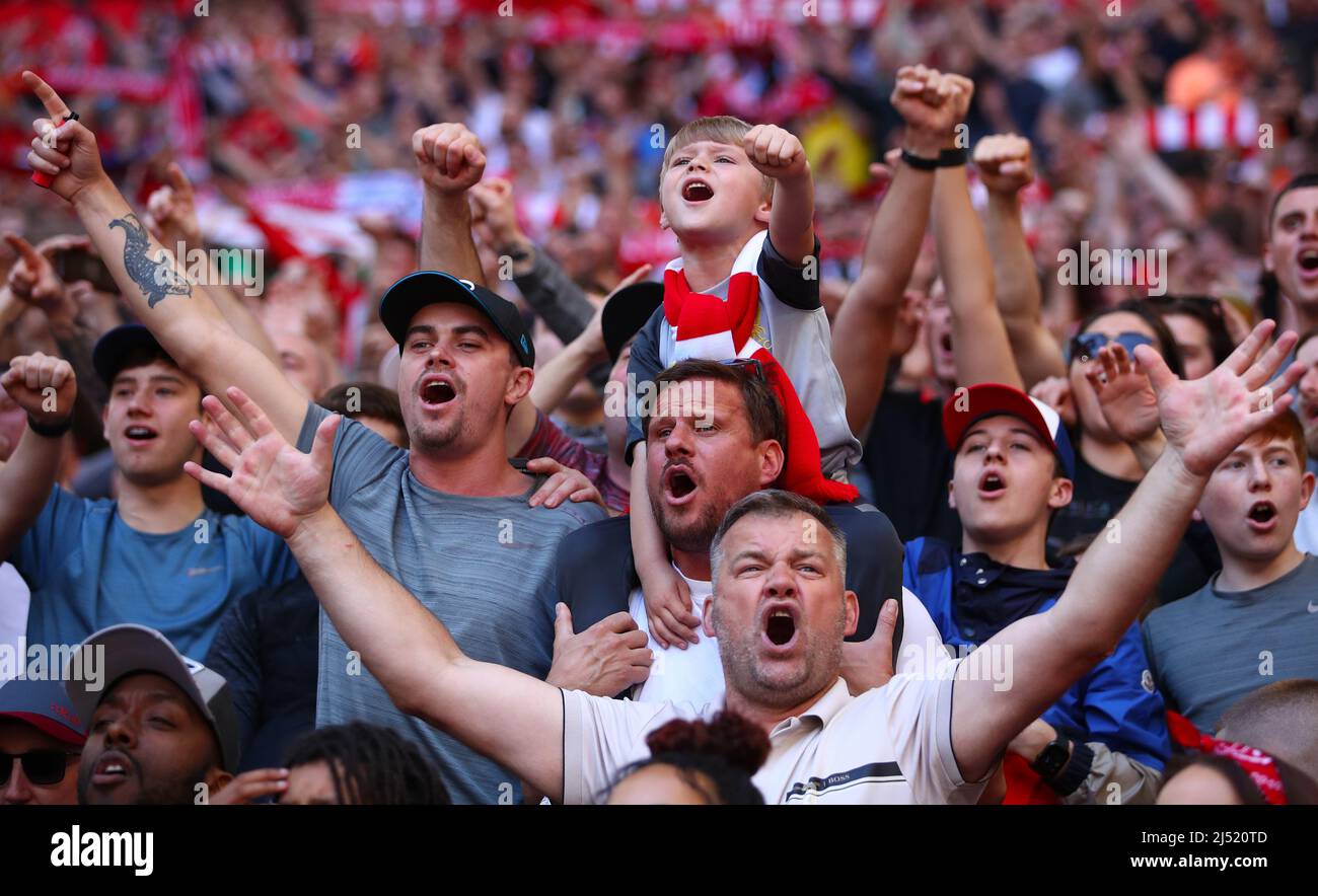 Liverpool fans cheer on their side - Manchester City v Liverpool, The ...