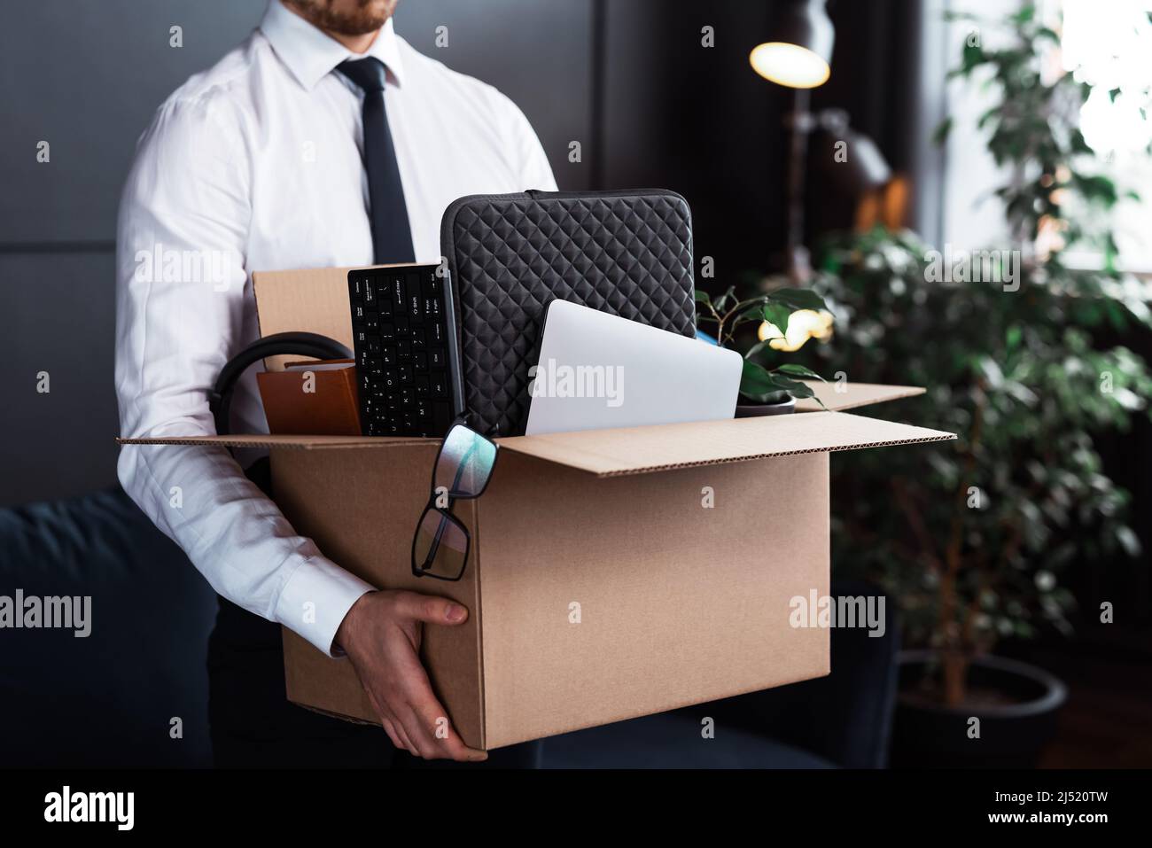 Stressed man getting fired from hi-res stock photography and images - Alamy