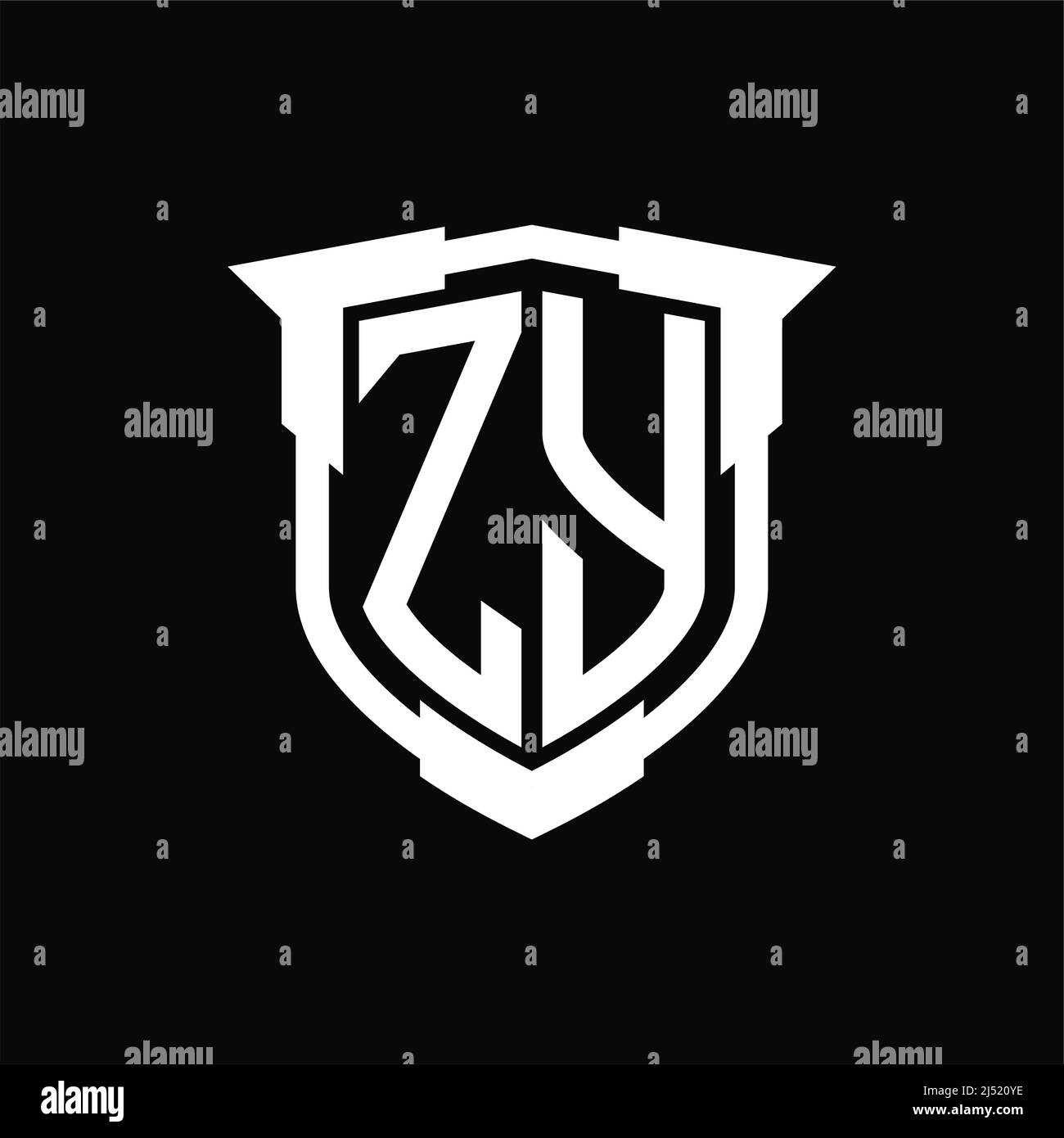 ZY Logo monogram letter with shield shape design template Stock Vector Image & Art - Alamy