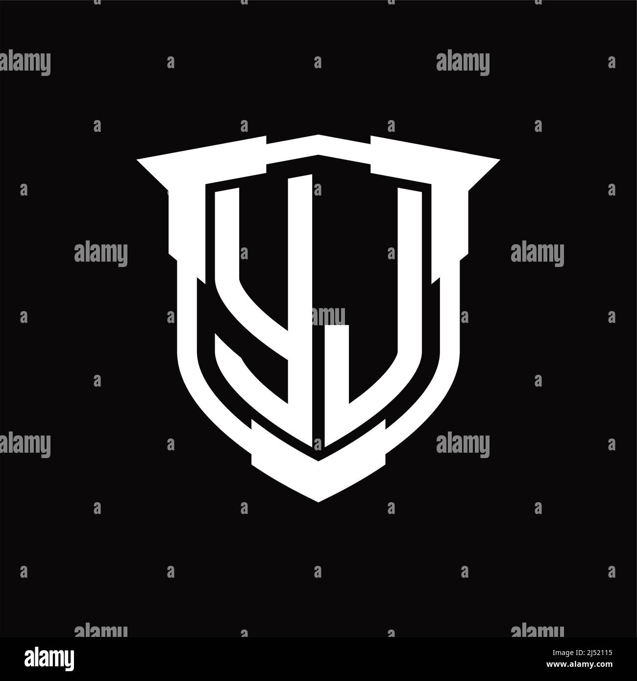 YJ Logo monogram letter with shield shape design template Stock Vector Image & Art - Alamy