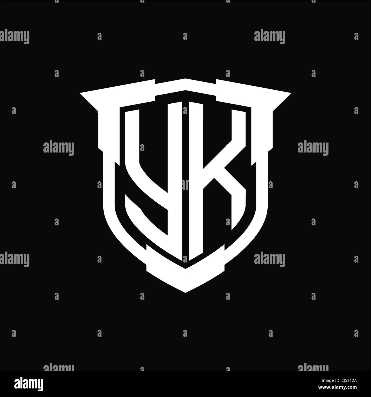 YK Logo monogram letter with shield shape design template Stock Vector Image & Art - Alamy