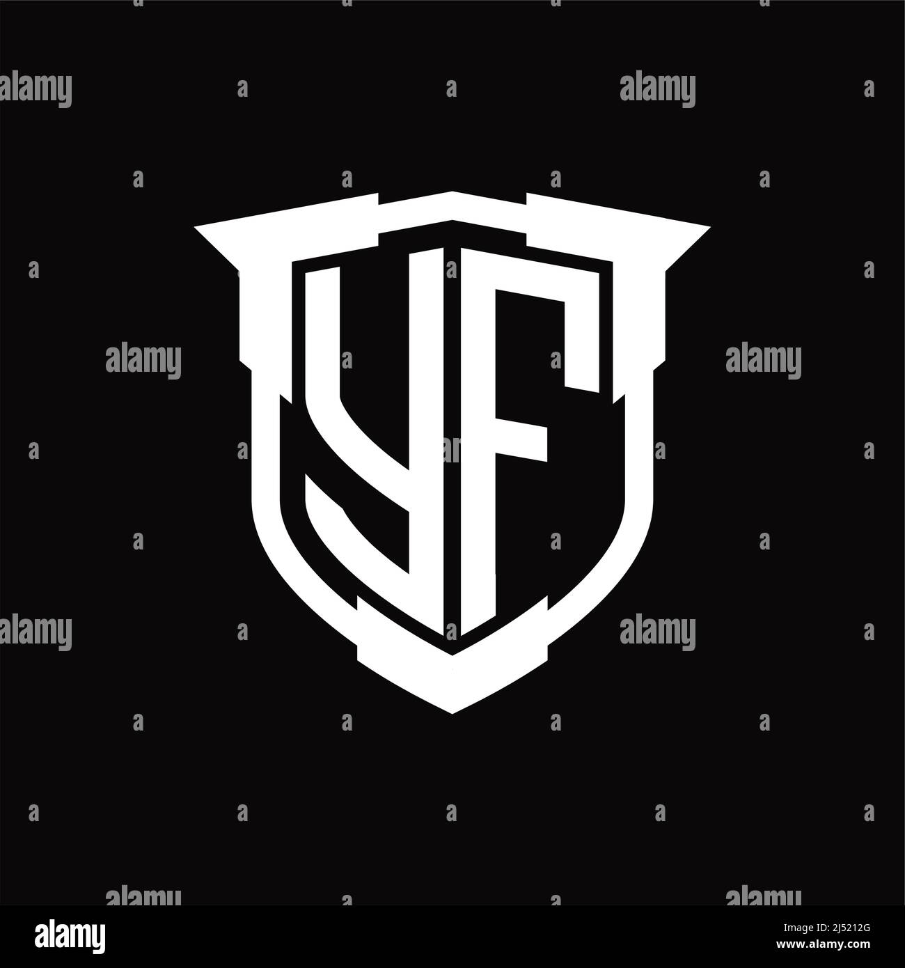 YF Logo monogram letter with shield shape design template Stock Vector ...
