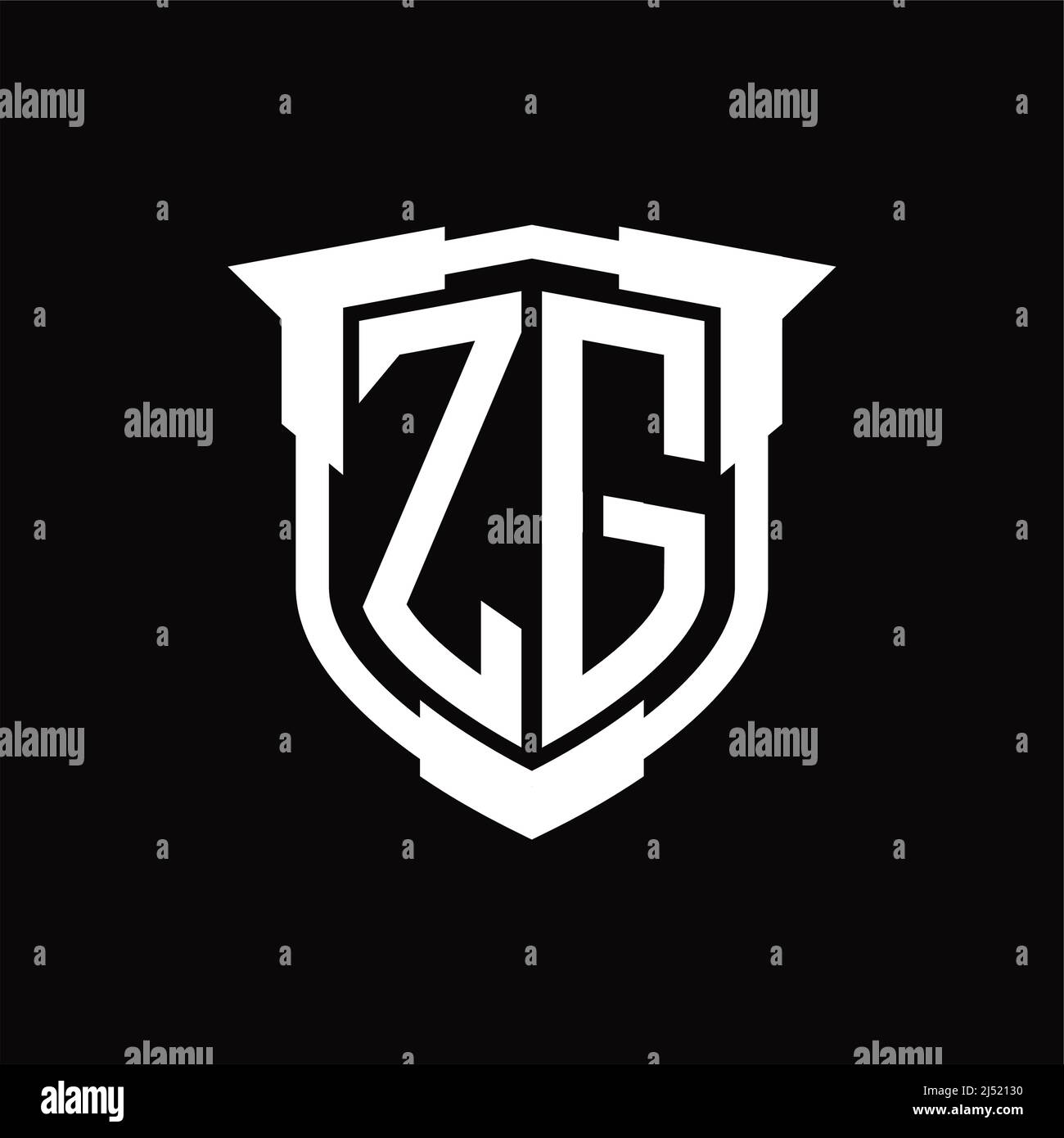 ZG Logo monogram letter with shield shape design template Stock Vector Image & Art - Alamy