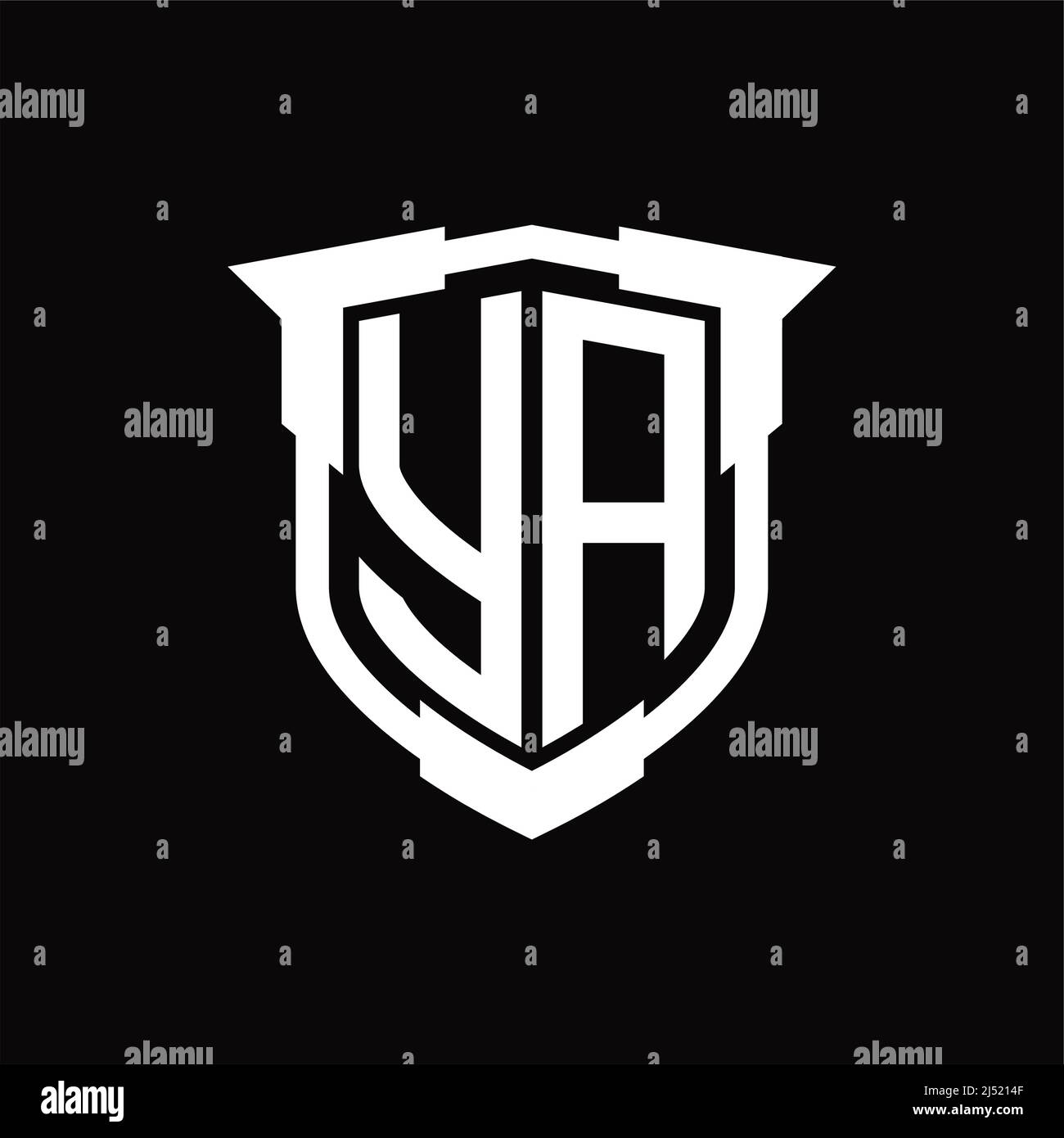 YA Logo monogram letter with shield shape design template Stock Vector ...