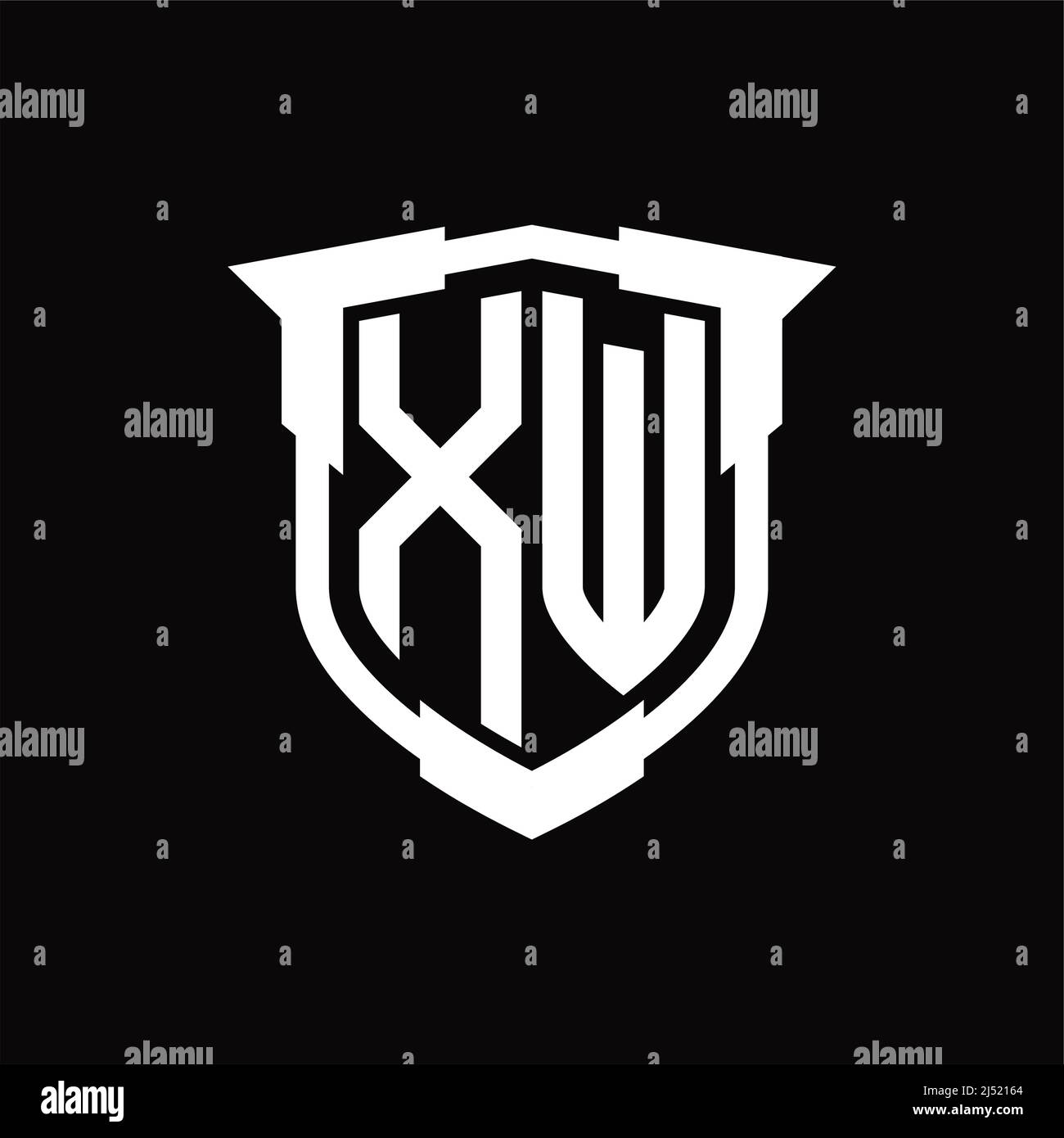 XW Logo monogram letter with shield shape design template Stock Vector ...
