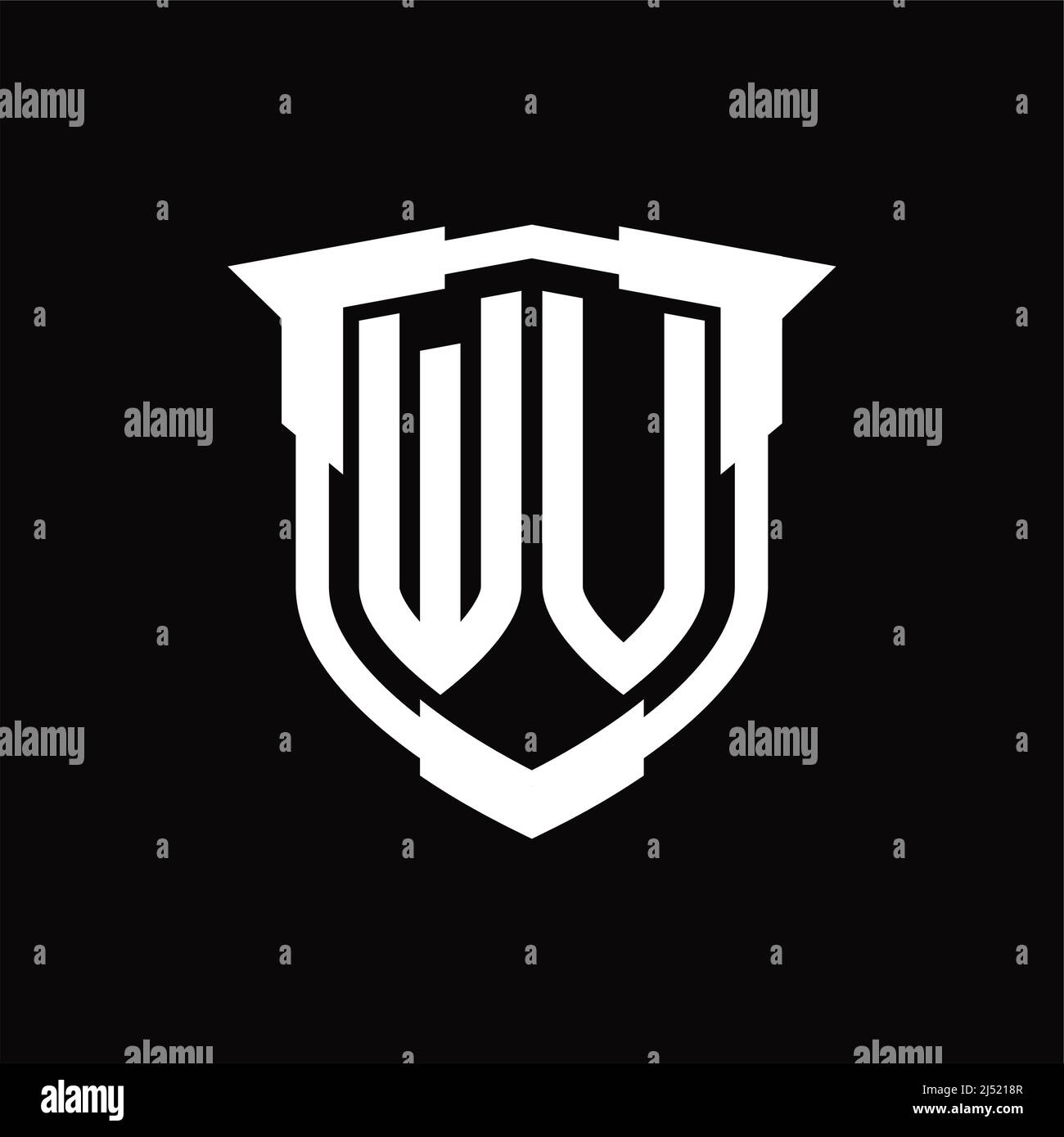 WV Logo monogram letter with shield shape design template Stock Vector Image & Art - Alamy