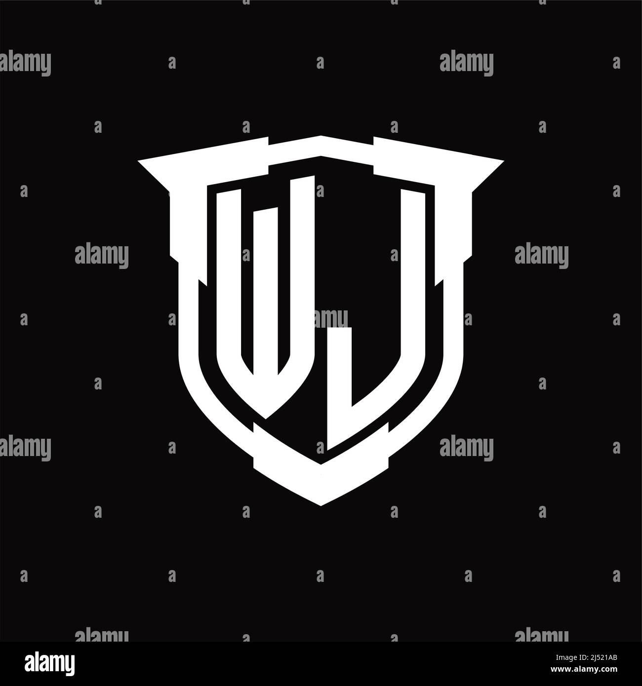 WJ Logo monogram letter with shield shape design template Stock Vector Image & Art - Alamy