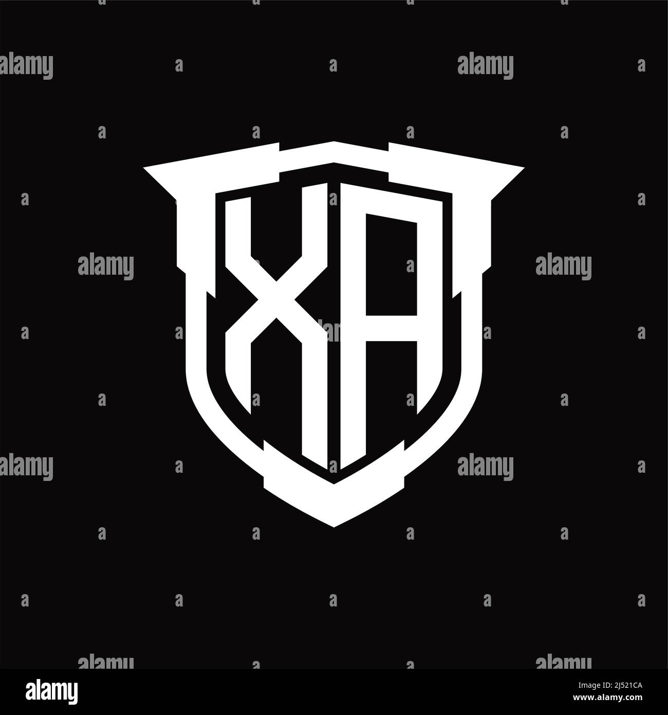 XA Logo monogram letter with shield shape design template Stock Vector ...