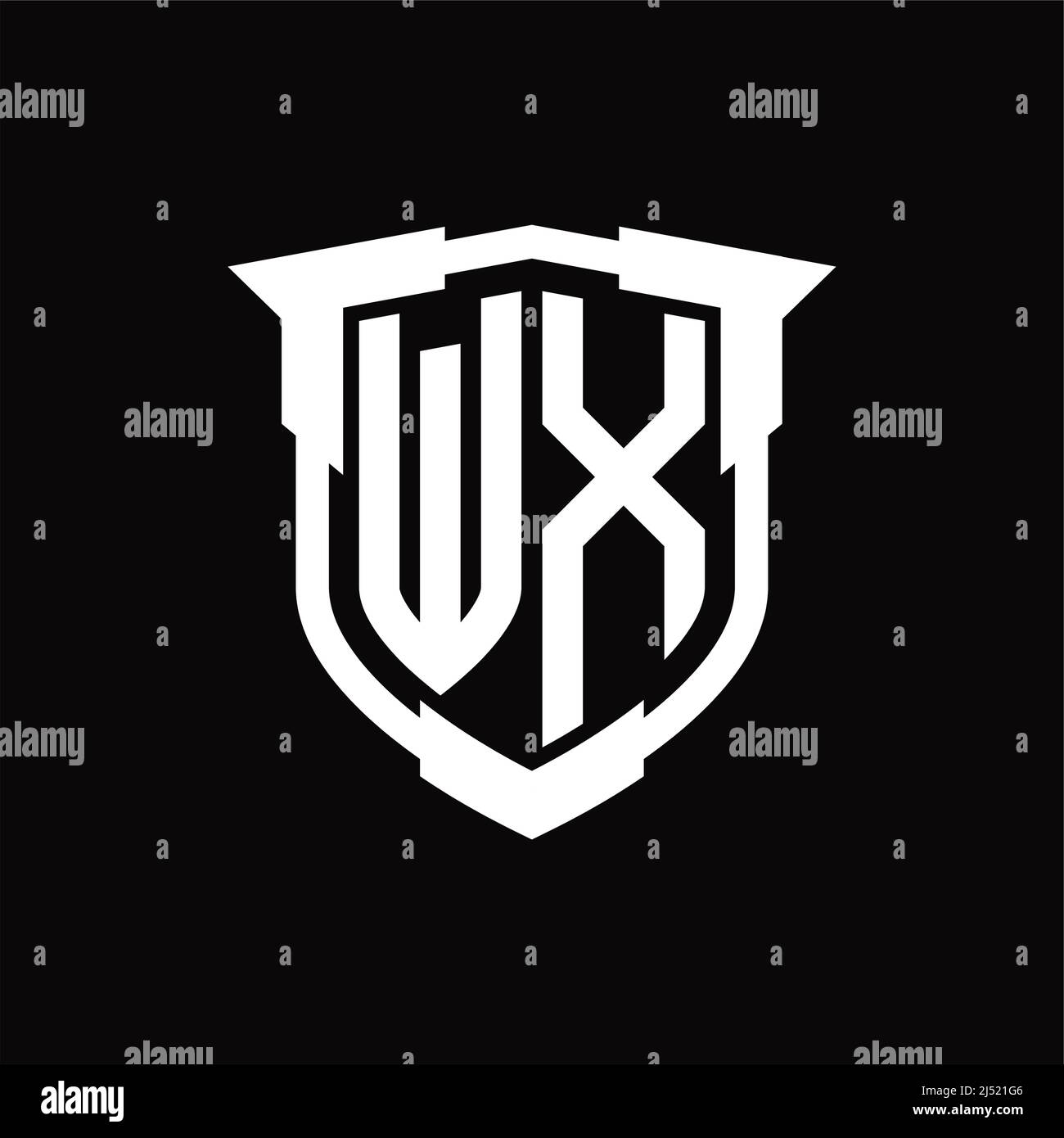 WX Logo monogram letter with shield shape design template Stock Vector ...