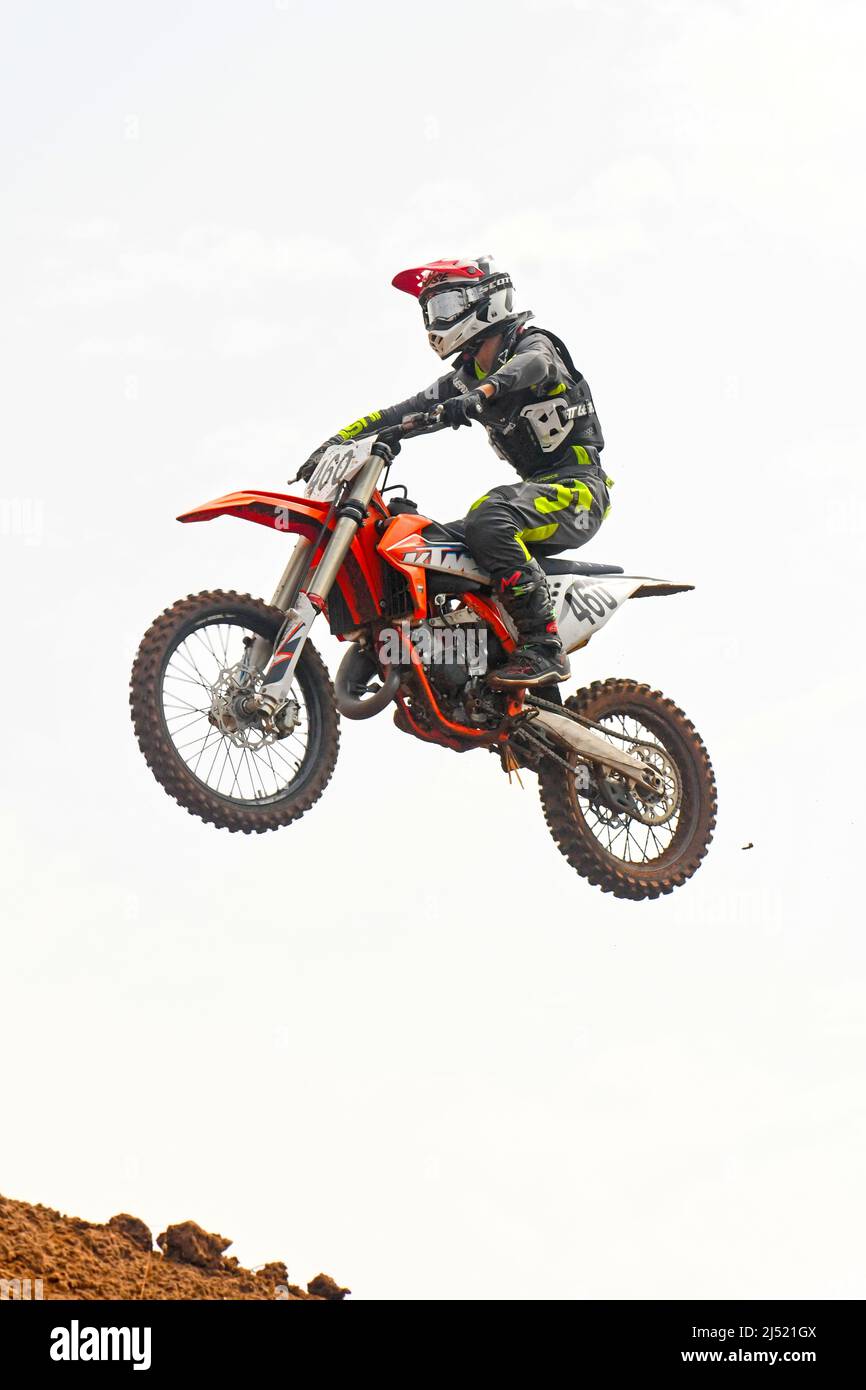 Motorcycle race - Jump, extreme sport Stock Photo - Alamy