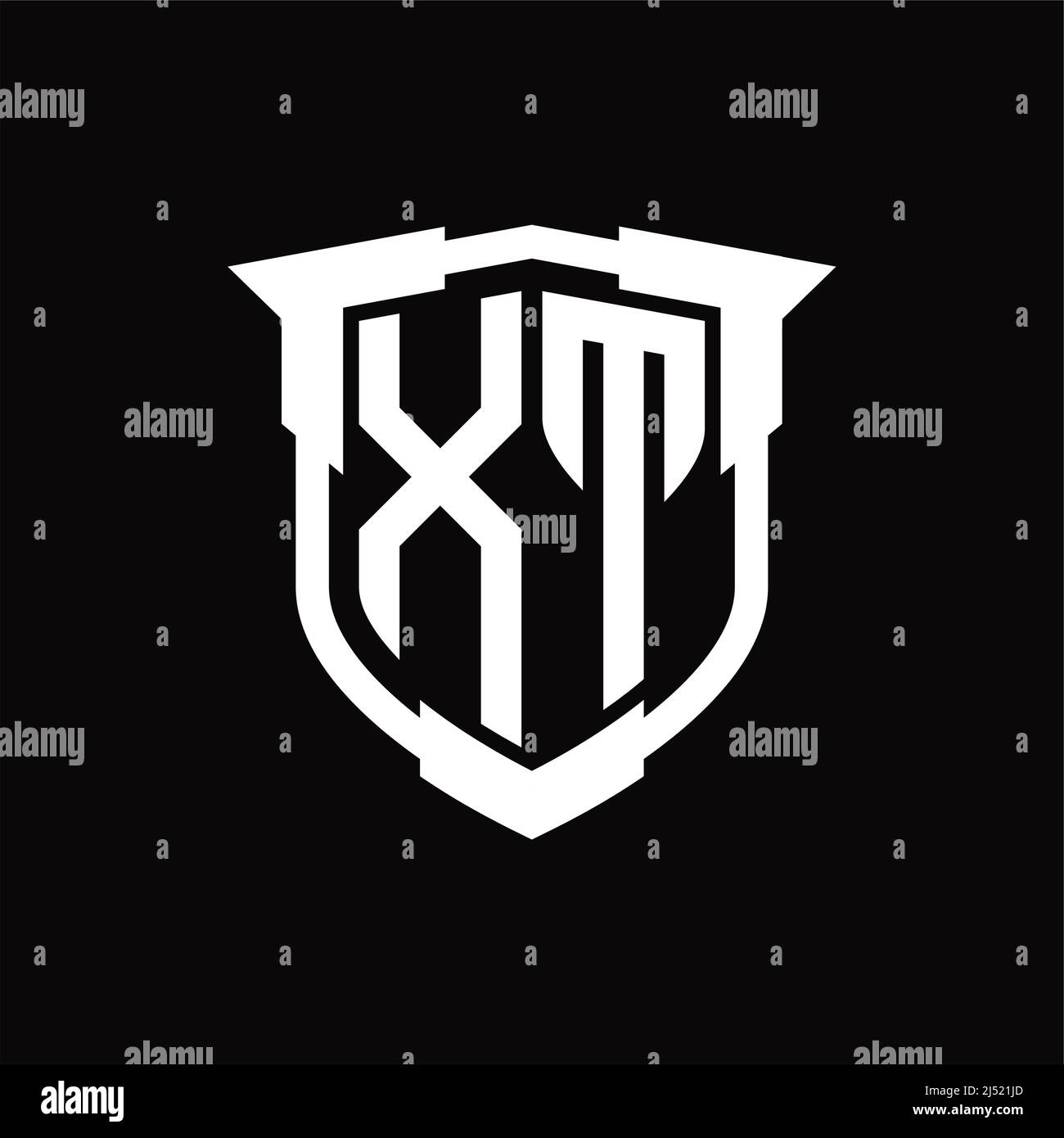 XT Logo monogram letter with shield shape design template Stock Vector ...