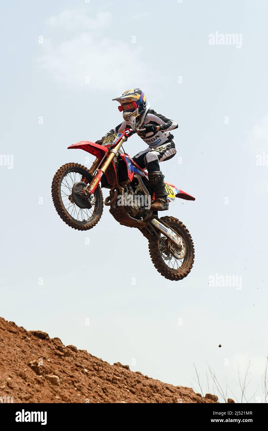 Motorcycle race - Jump, extreme sport Stock Photo - Alamy