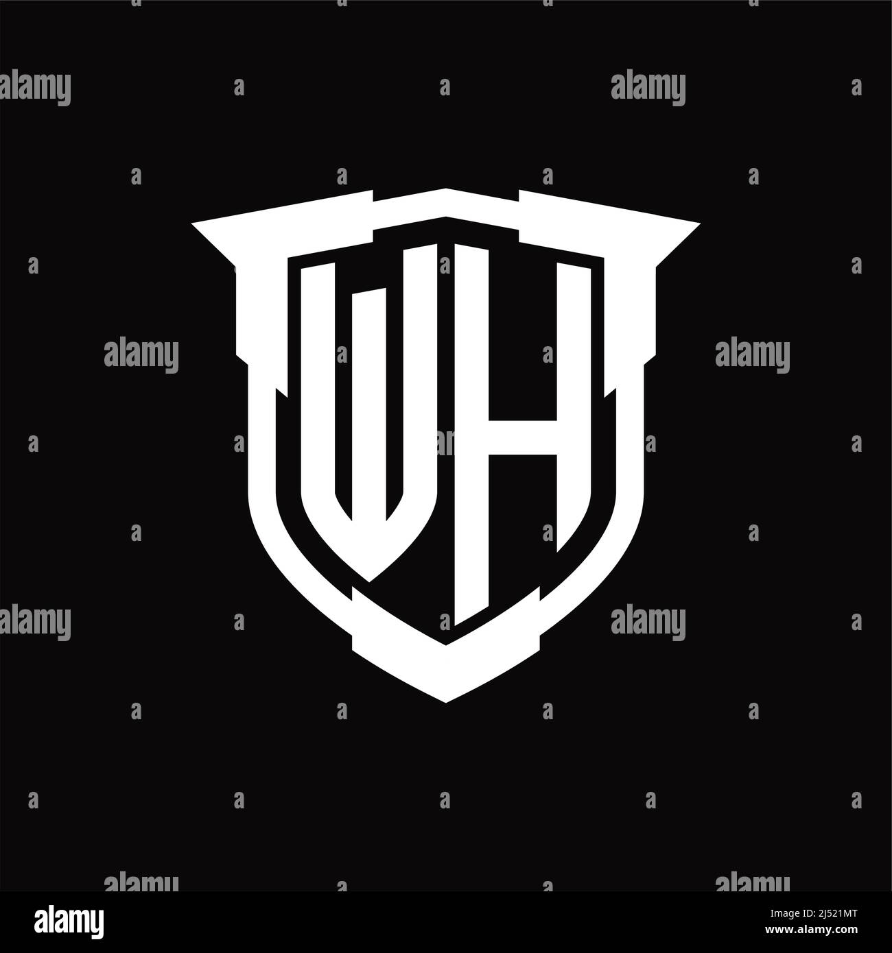 WH Logo monogram letter with shield shape design template Stock Vector Image & Art - Alamy