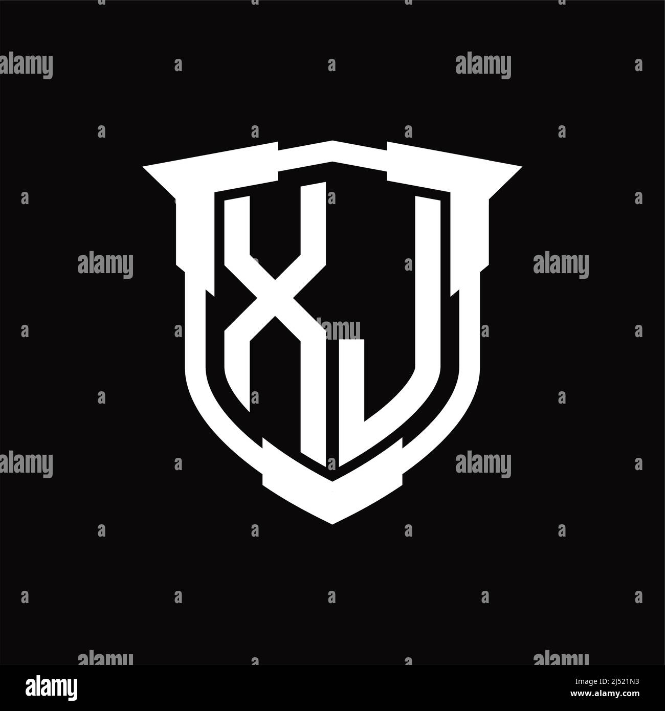 XJ Logo monogram letter with shield shape design template Stock Vector Image & Art - Alamy