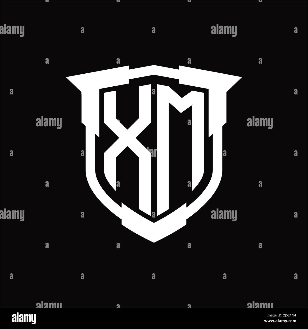 XM Logo monogram letter with shield shape design template Stock Vector ...