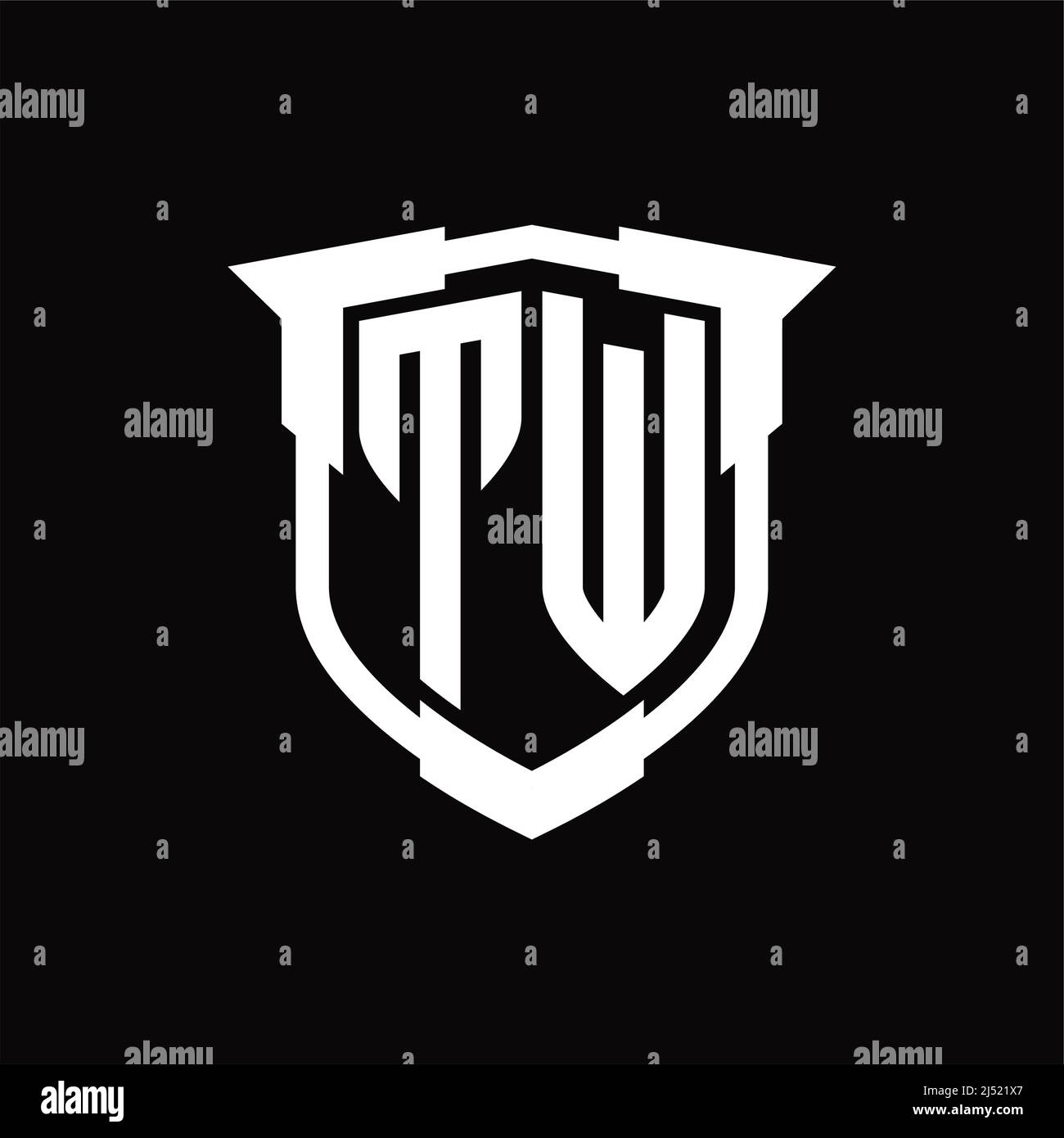 TW Logo monogram letter with shield shape design template Stock Vector Image & Art - Alamy