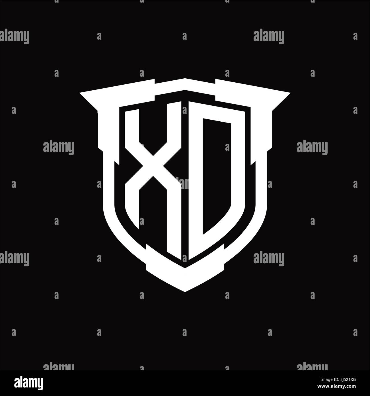 XD Logo monogram letter with shield shape design template Stock Vector ...