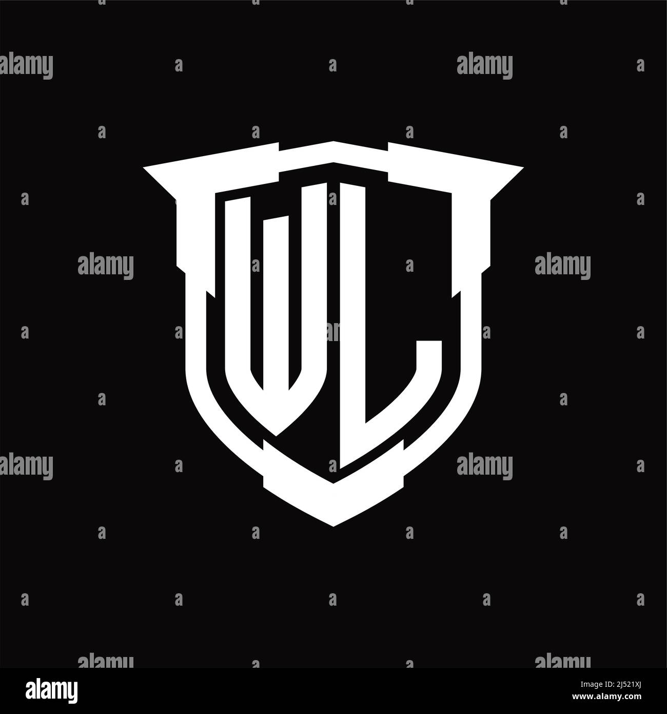 WL Logo monogram letter with shield shape design template Stock Vector Image & Art - Alamy