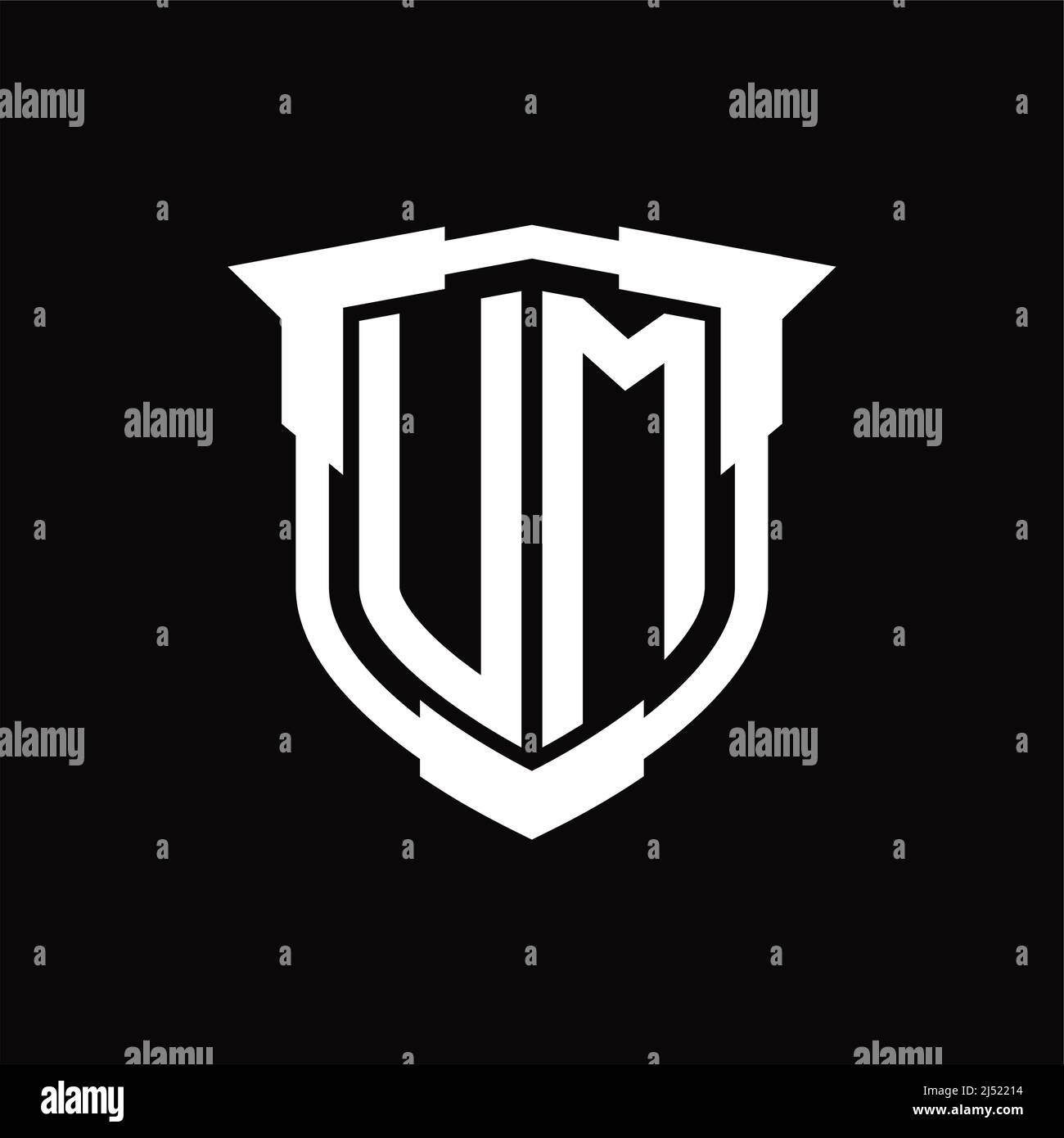 UM Logo monogram letter with shield shape design template Stock Vector ...