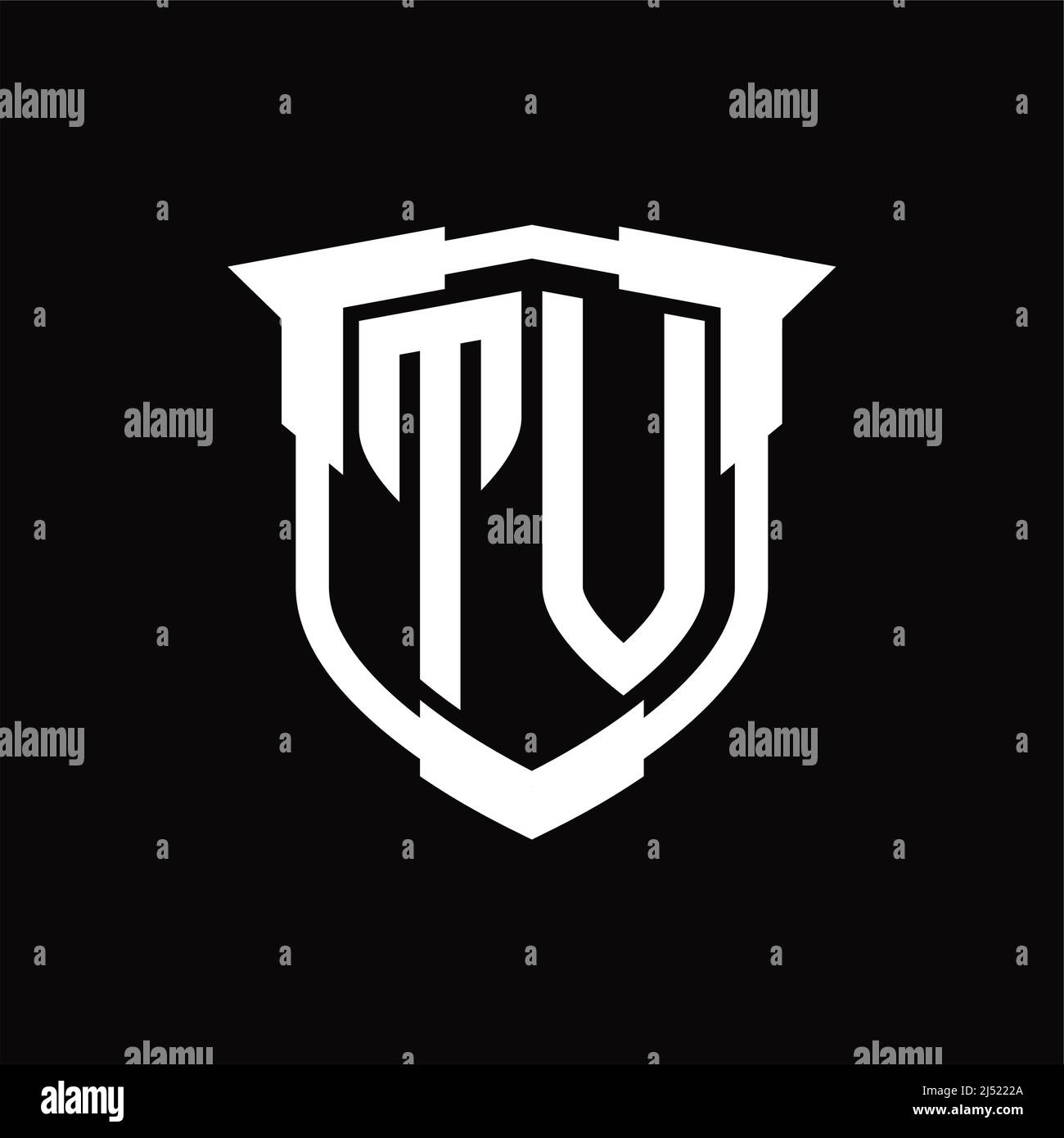 TV Logo monogram letter with shield shape design template Stock Vector ...