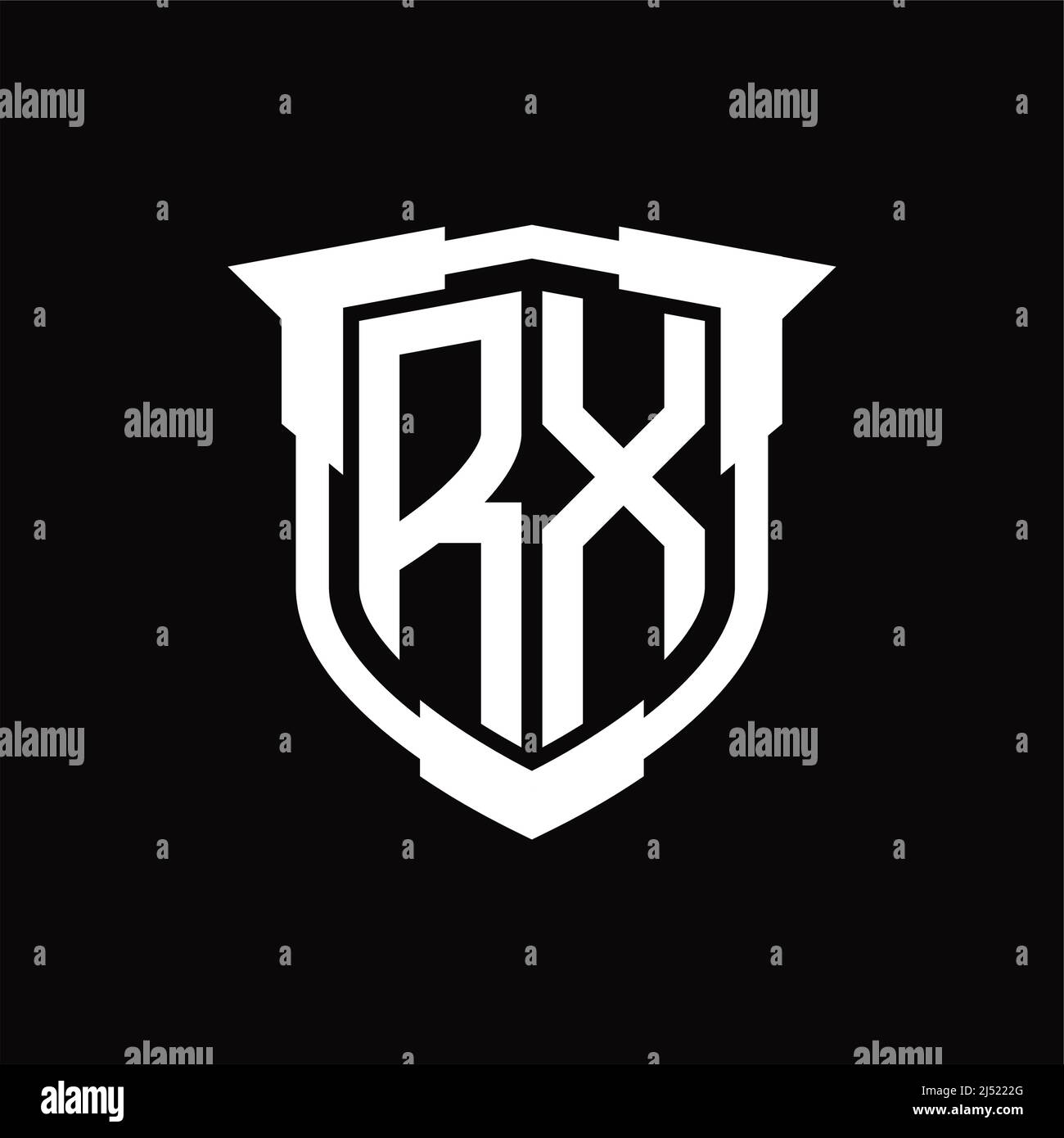 RX Logo monogram letter with shield shape design template Stock Vector ...