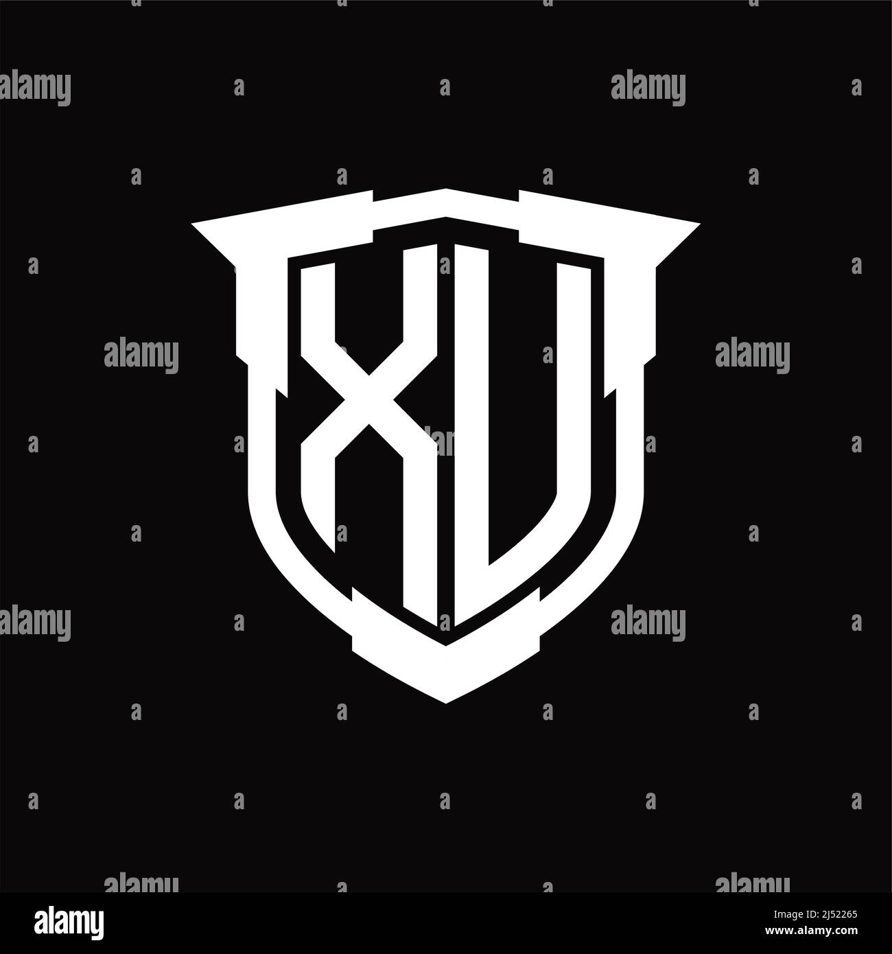 XU Logo monogram letter with shield shape design template Stock Vector Image & Art - Alamy