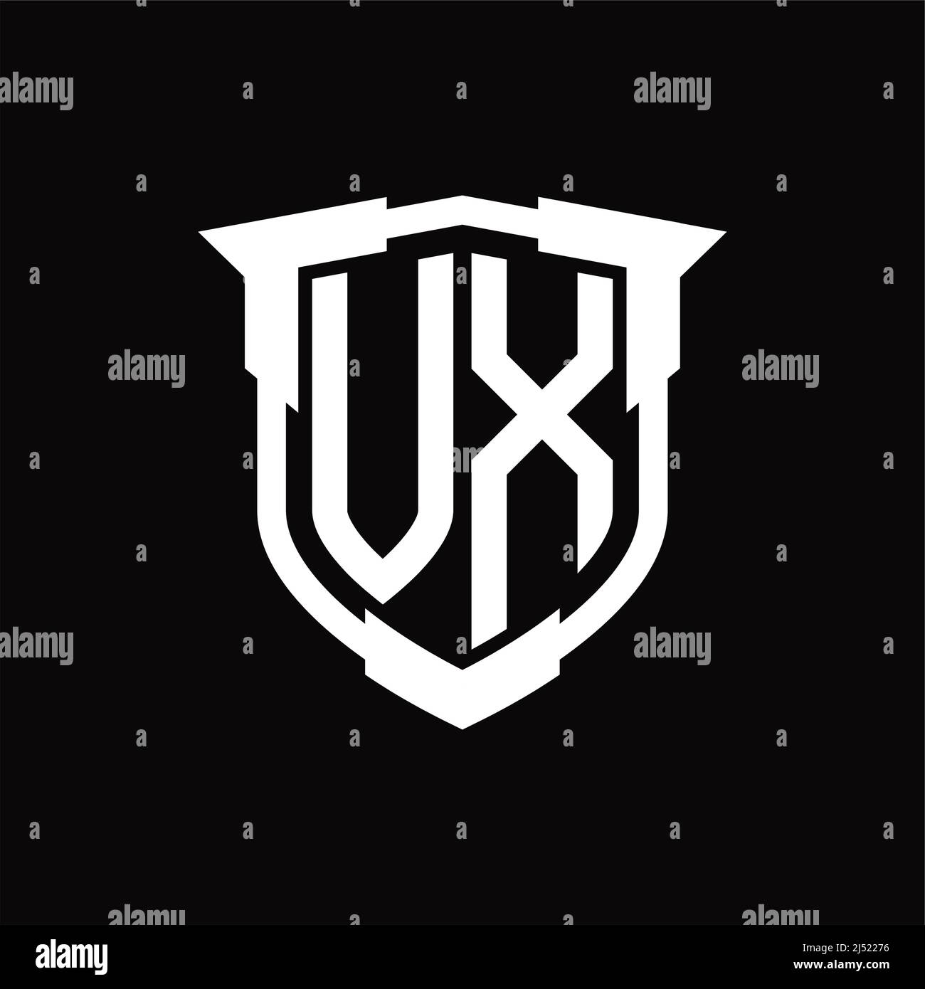 VX Logo monogram letter with shield shape design template Stock Vector ...