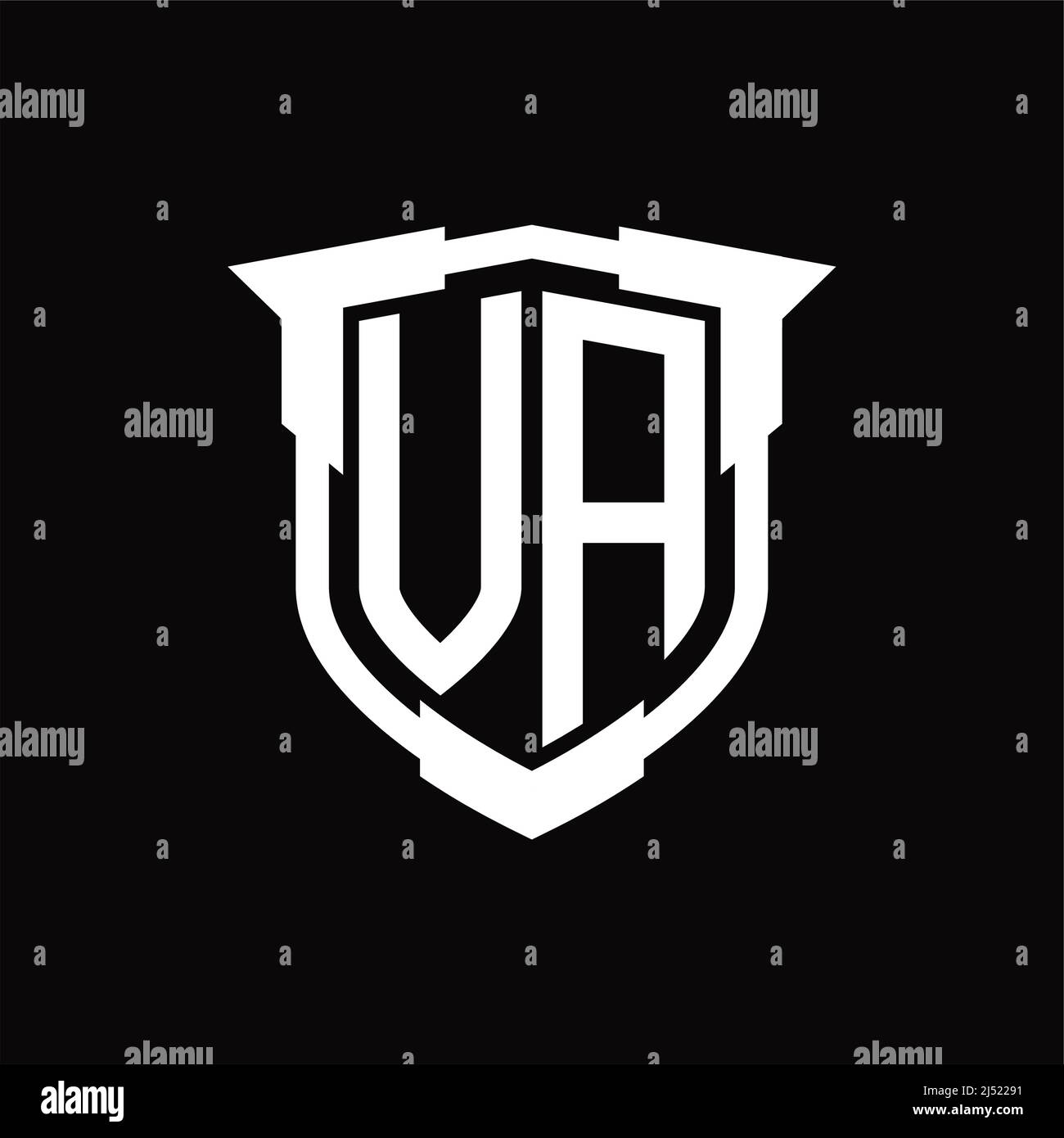 VA Logo monogram letter with shield shape design template Stock Vector ...