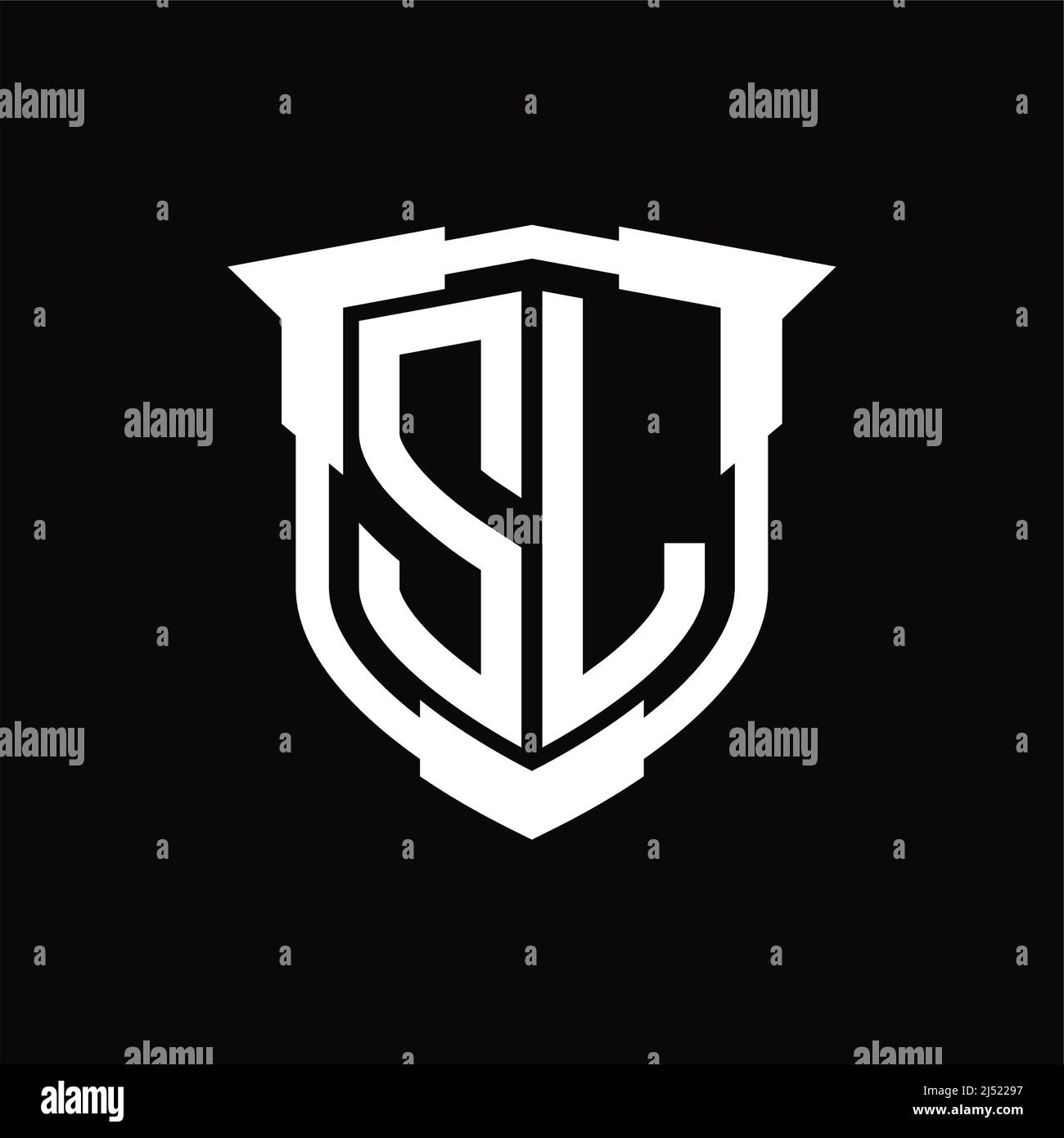 SL Logo monogram letter with shield shape design template Stock Vector ...