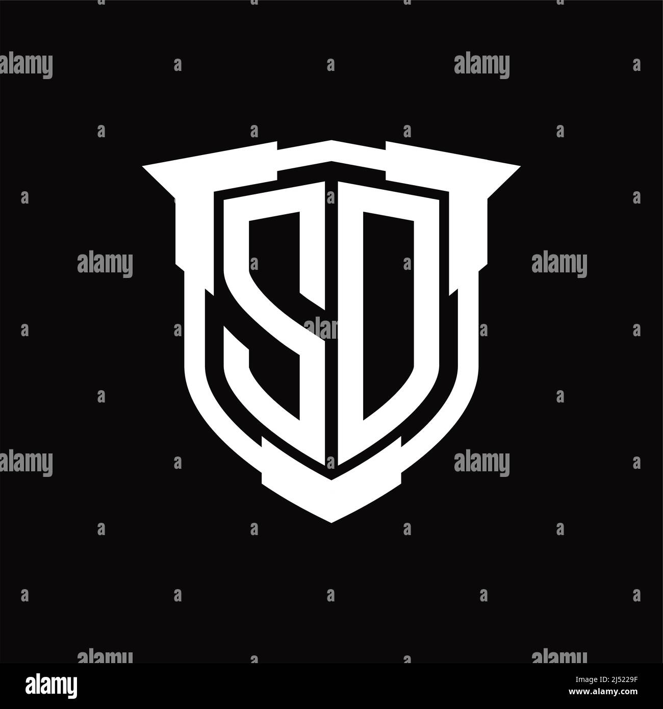 SD Logo monogram letter with shield shape design template Stock Vector ...