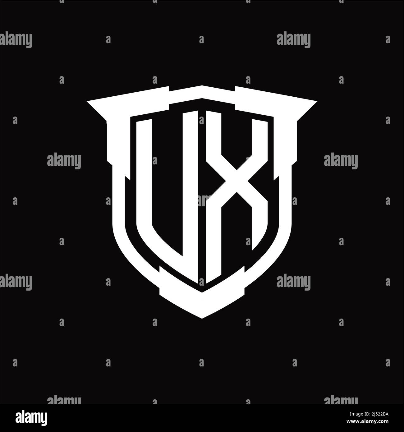 UX Logo monogram letter with shield shape design template Stock Vector Image & Art - Alamy