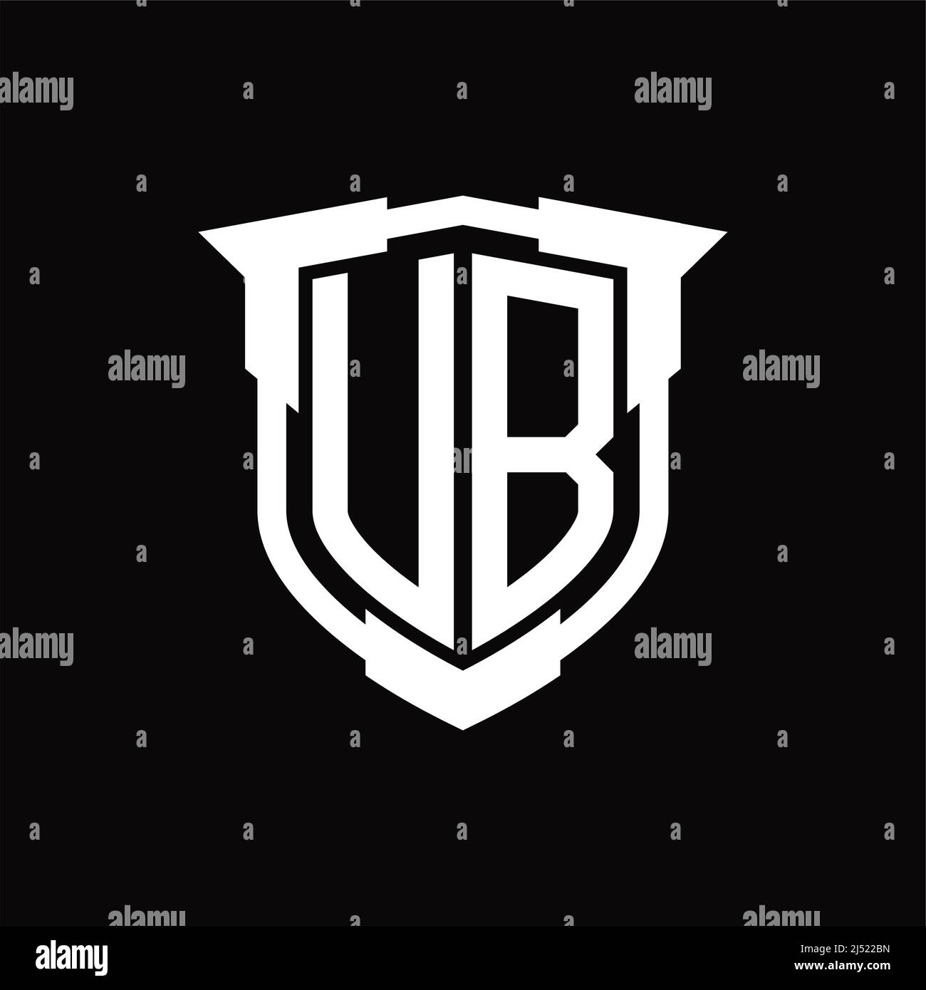 UB Logo monogram letter with shield shape design template Stock Vector ... UB Logo monogram letter with shield shape design template Stock Vector ...