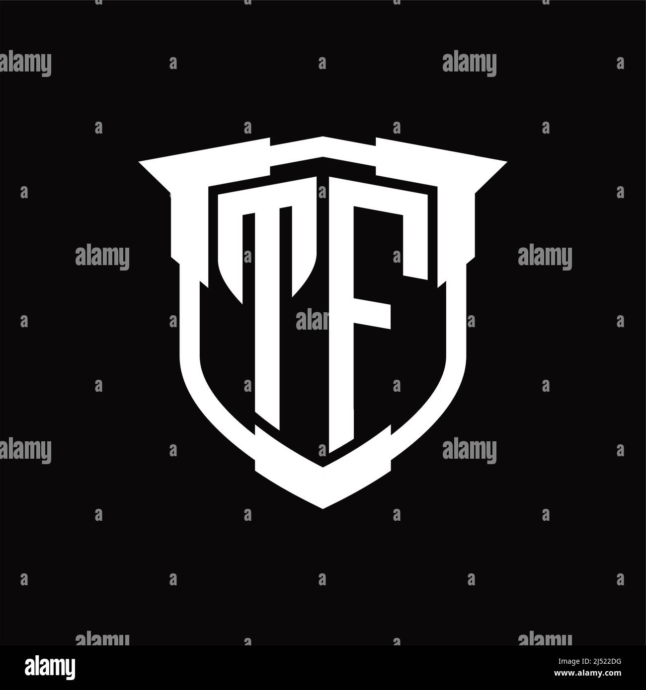 TF Logo monogram letter with shield shape design template Stock Vector ...