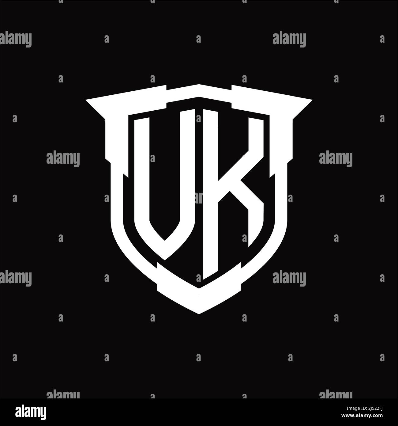 VK Logo monogram letter with shield shape design template Stock Vector Image & Art - Alamy