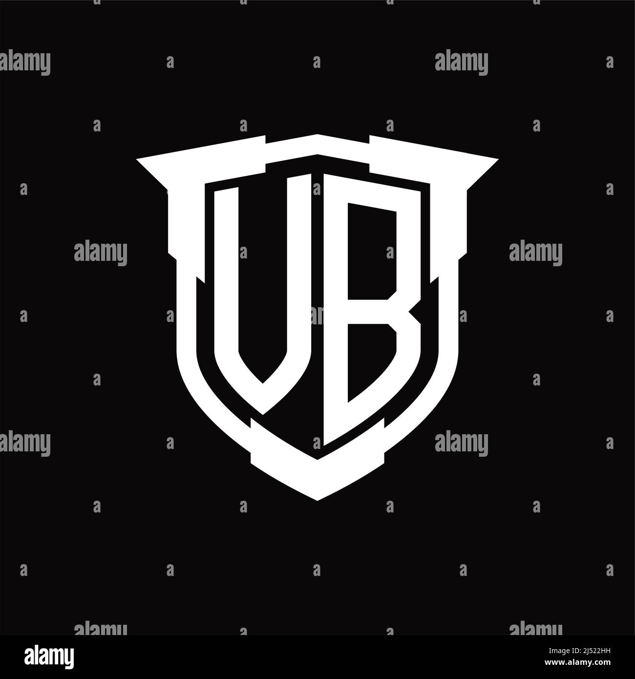 VB Logo monogram letter with shield shape design template Stock Vector ...