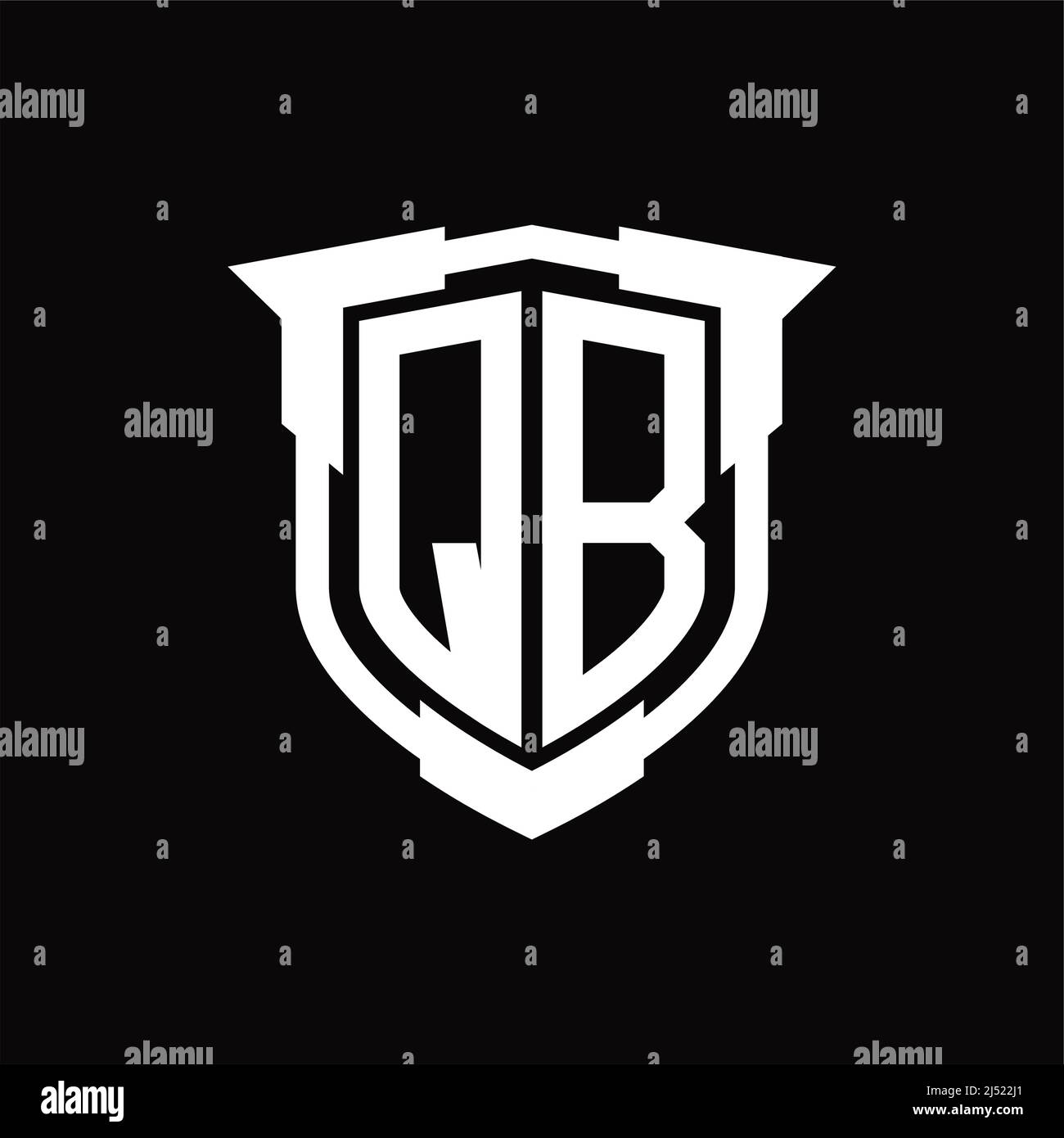 QB Logo monogram letter with shield shape design template Stock Vector ...