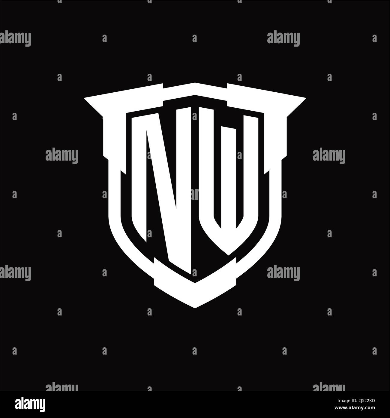 NW Logo monogram letter with shield shape design template Stock Vector ...