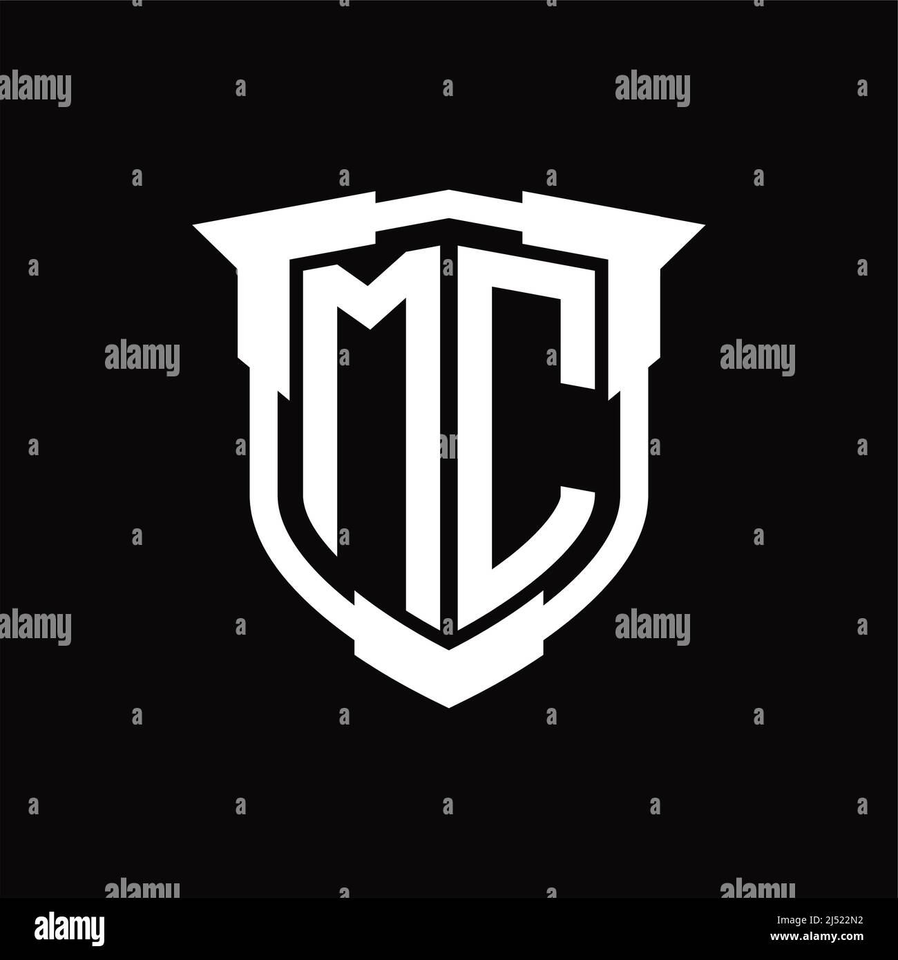 MC Logo monogram letter with shield shape design template Stock Vector Image & Art - Alamy