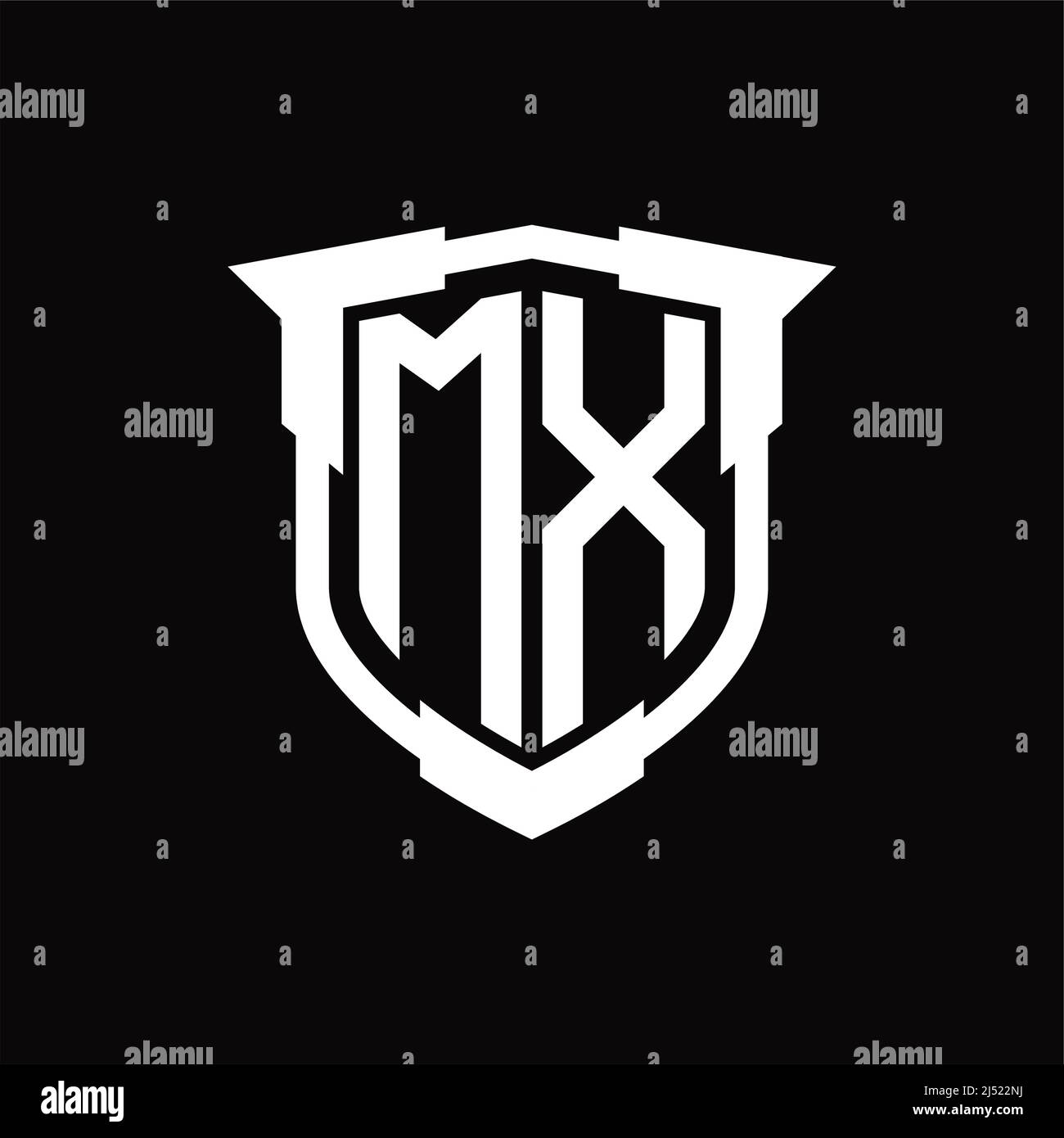 MX Logo monogram letter with shield shape design template Stock Vector Image & Art - Alamy